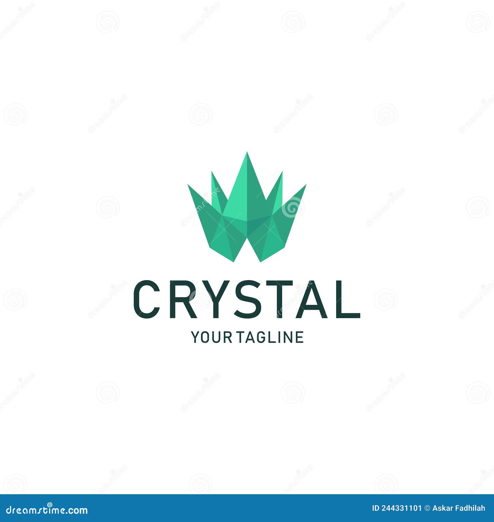 Green crystal logo vector stock vector. Illustration of element - 244331101