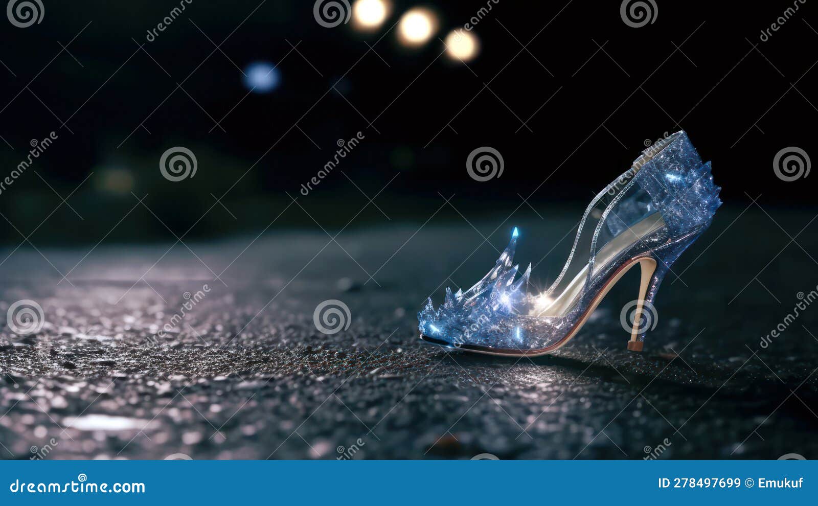 Crystal Lost Shoe on Road Generative Ai Stock Illustration ...