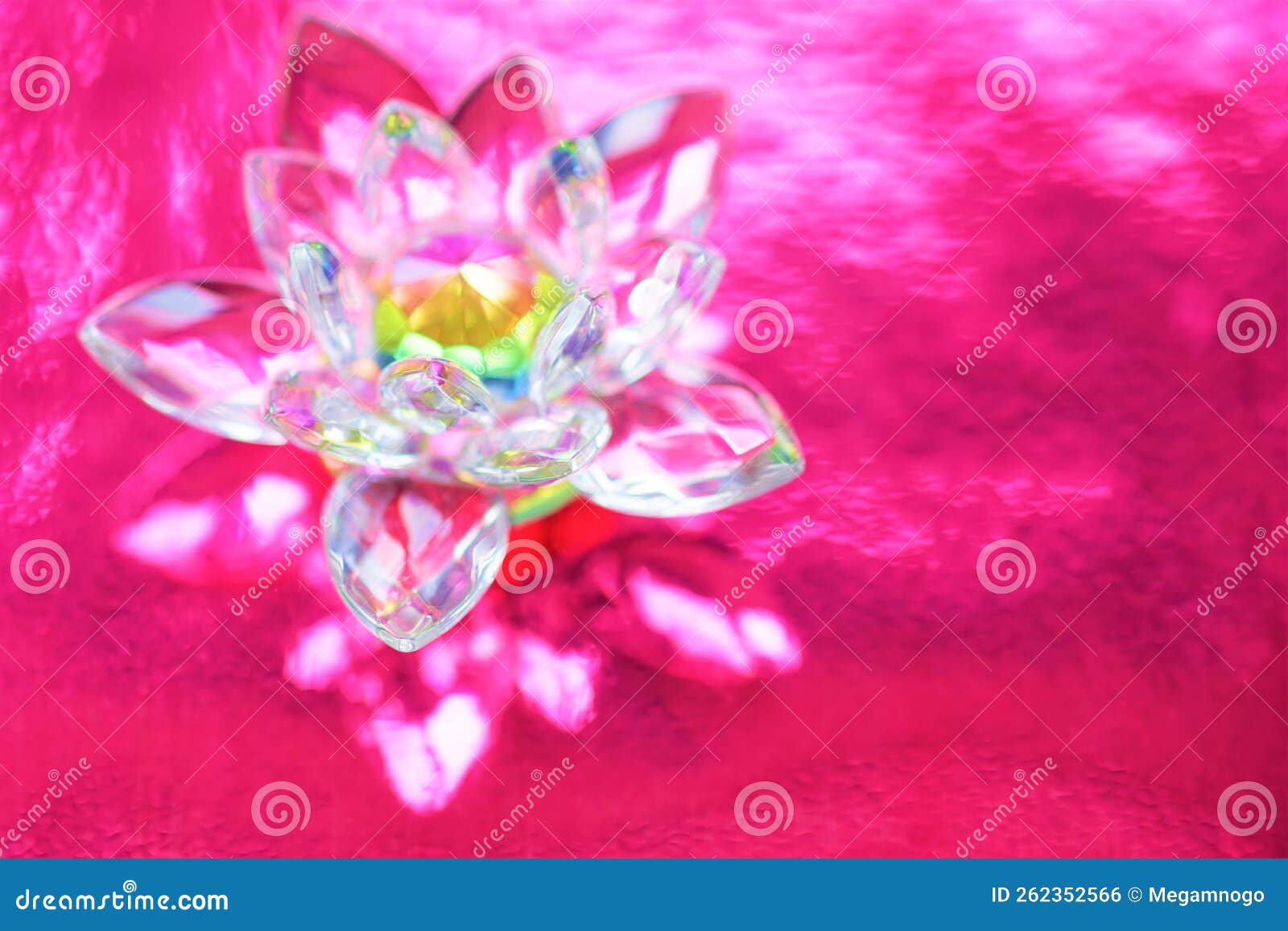 Crystal Lotus on Red Table with Light Reflection. Muladhara Chakra ...