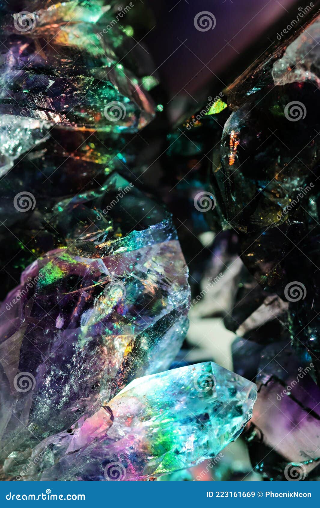 Crystal Magic Quartz Gem Stone. Iridescent Crystals. Sparkly Texture of ...