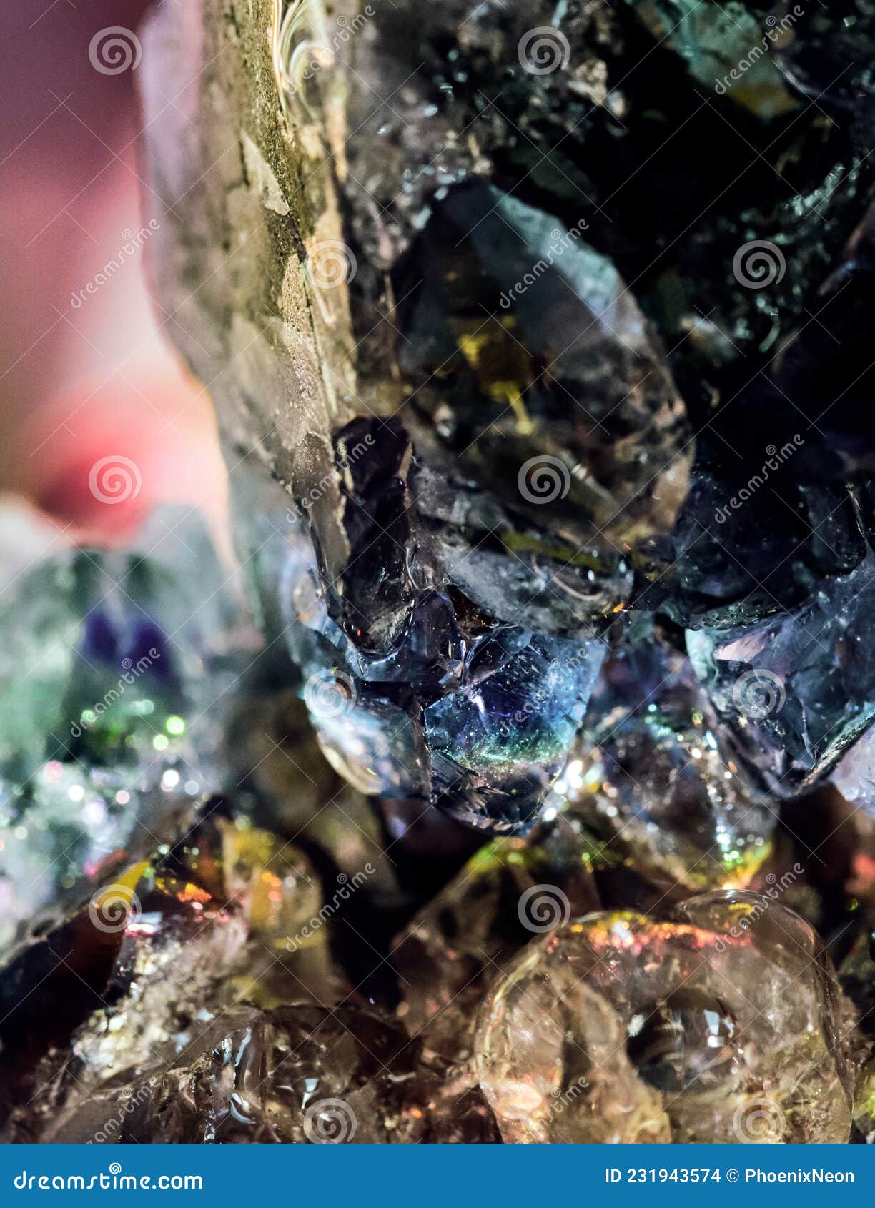 Crystal Magic Quartz Gem Stone. Iridescent Crystals. Sparkly Texture of ...