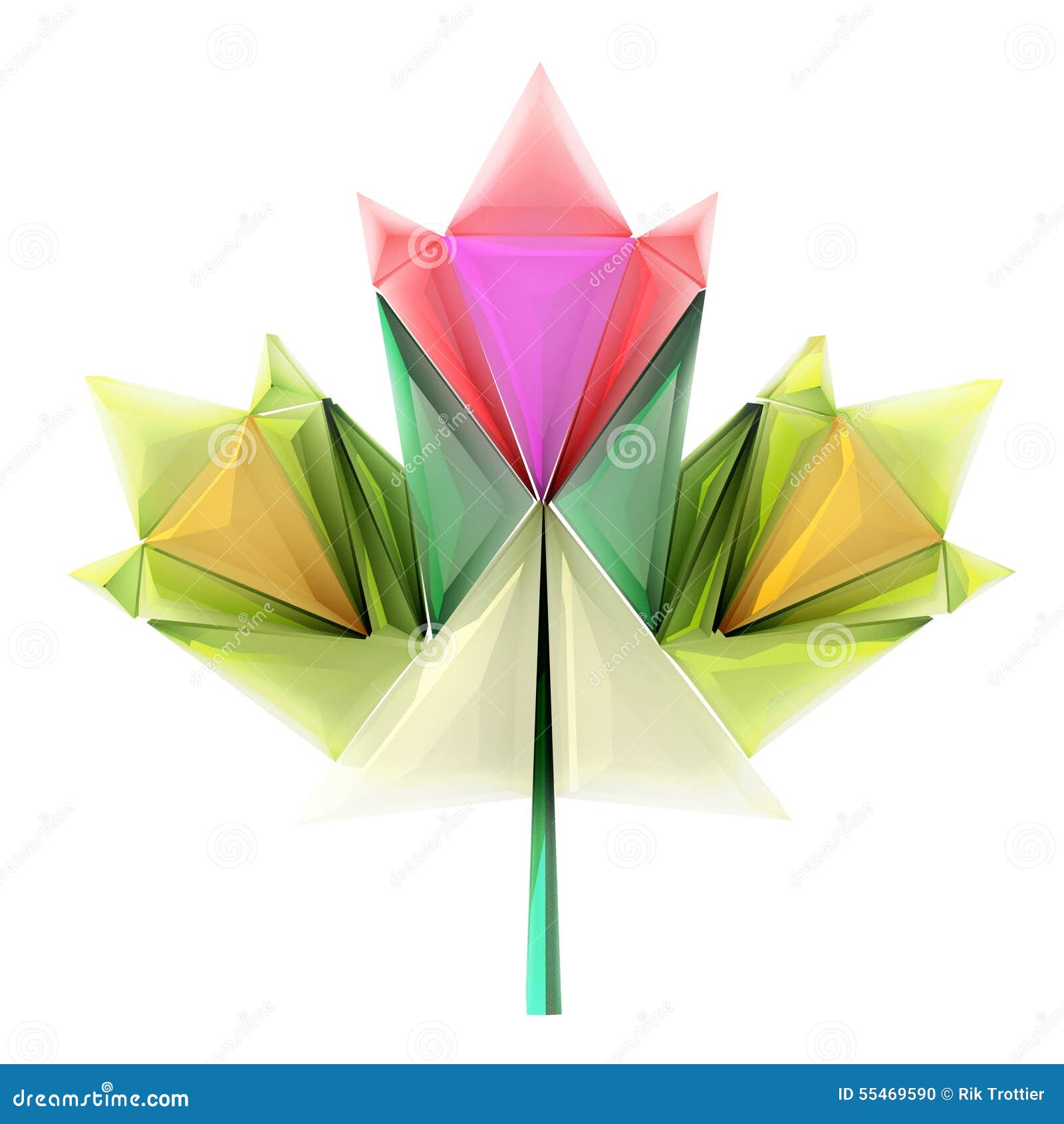 Crystal maple leaf stock illustration. Illustration of reflective ...