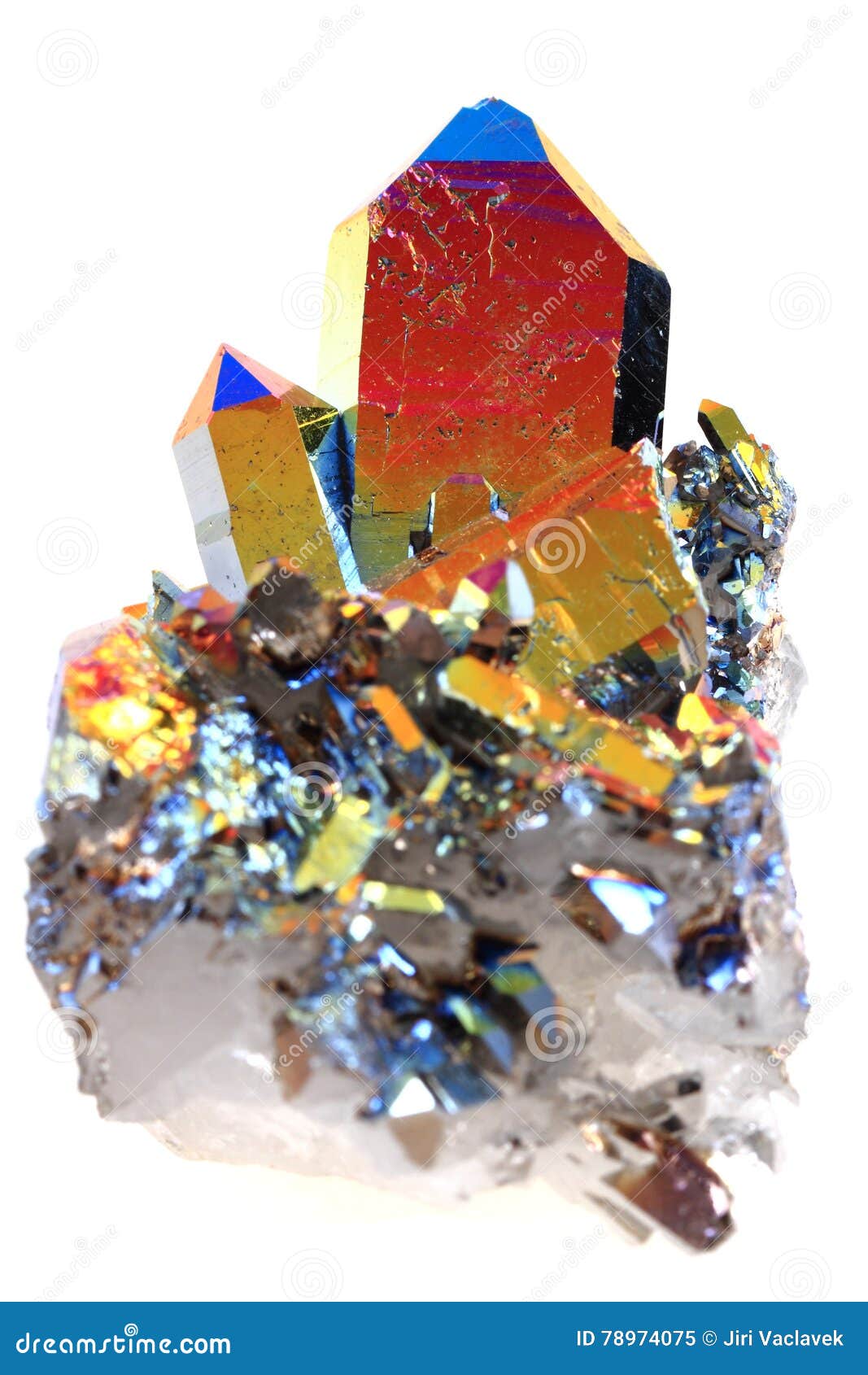 Crystal with Metal Rainbow Surface Stock Image - Image of mineralogy ...