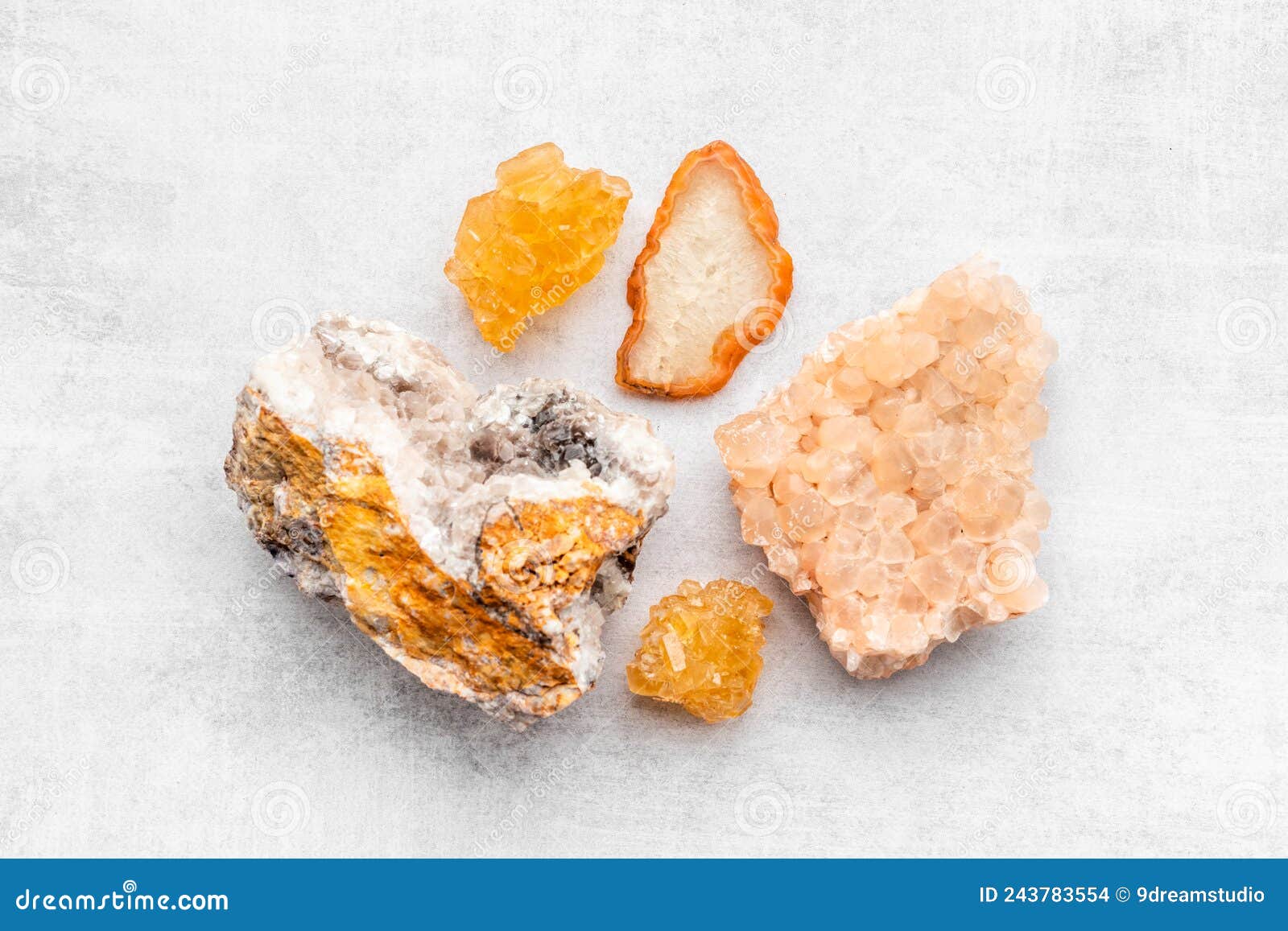 Crystal Mineral Stones Texture - Set of Shiny Gemstone Stock Photo ...