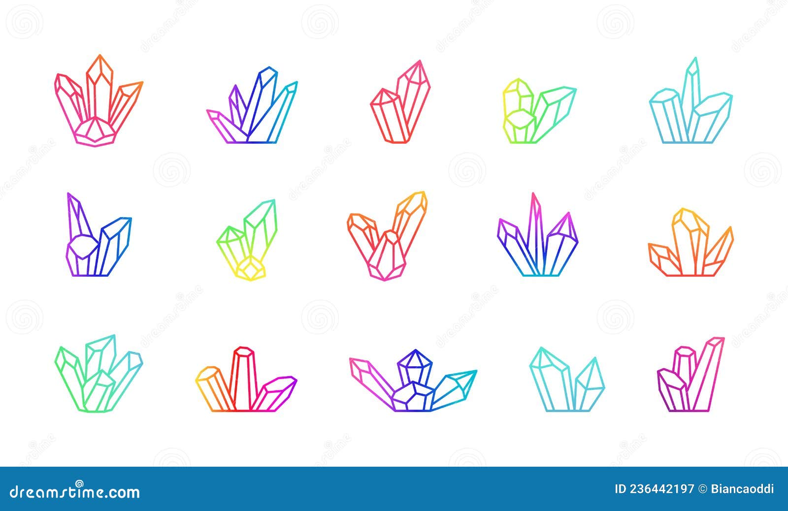 Crystal Minerals Line Art Icon. Logo Vector Crystal Gem Stock Vector ...
