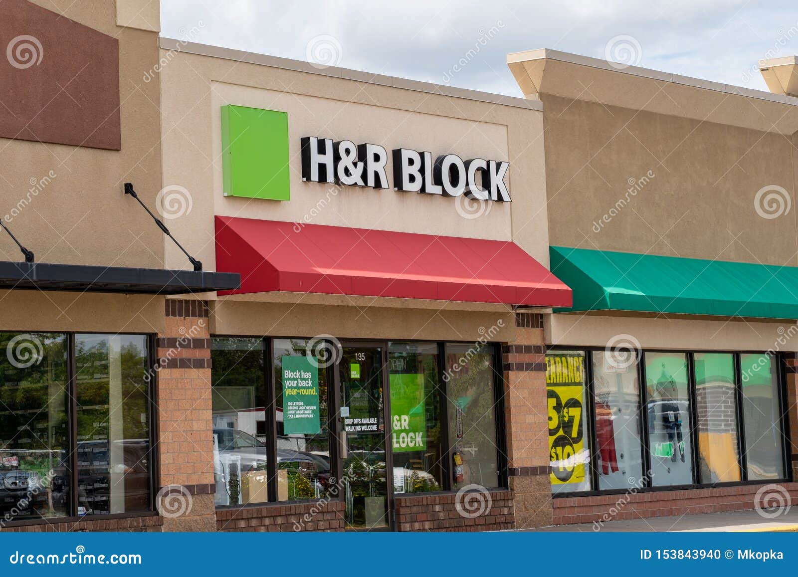 Exterior of an H&R Block Store, an American Tax Preparation Company ... Exterior of an H&R Block Store, an American Tax Preparation Company ...