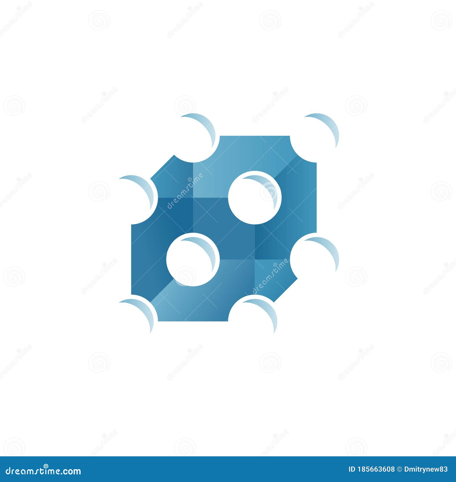 Molecular solid cell icon stock vector. Illustration of element - 185663608