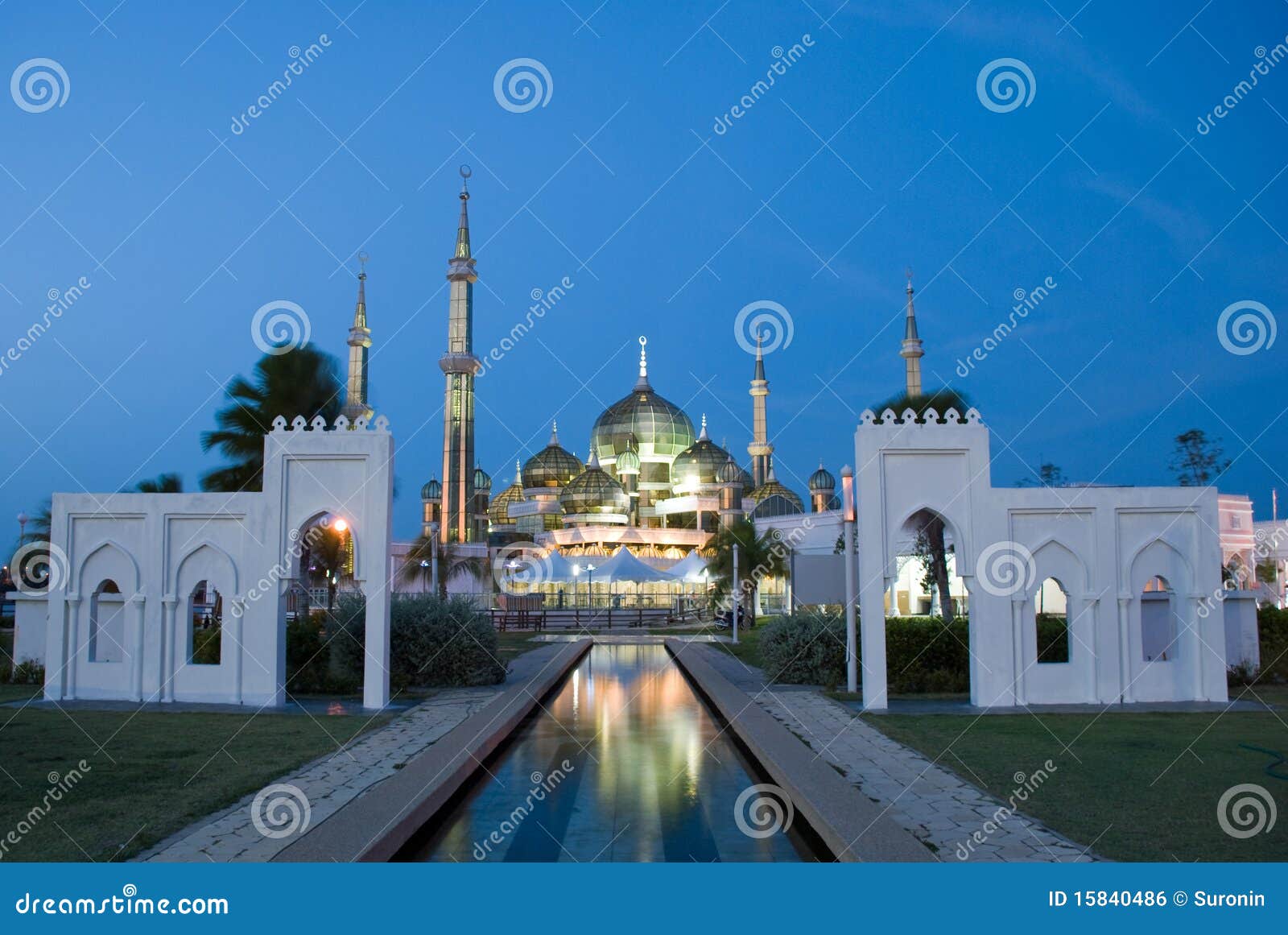 Crystal Mosque stock photo. Image of tourism, light, facade - 15840486