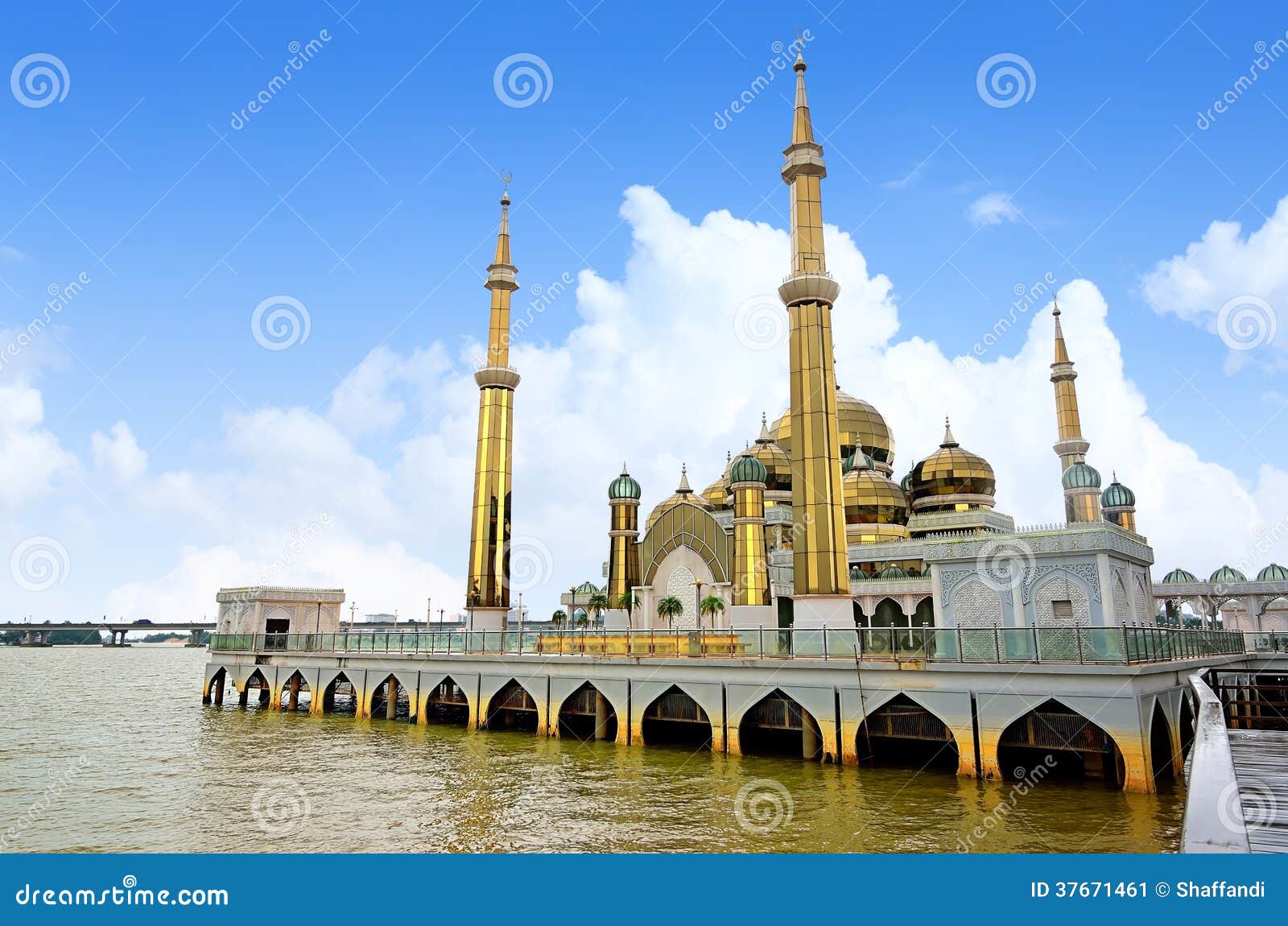 Crystal Mosque stock image. Image of blue, mosque, east - 37671461