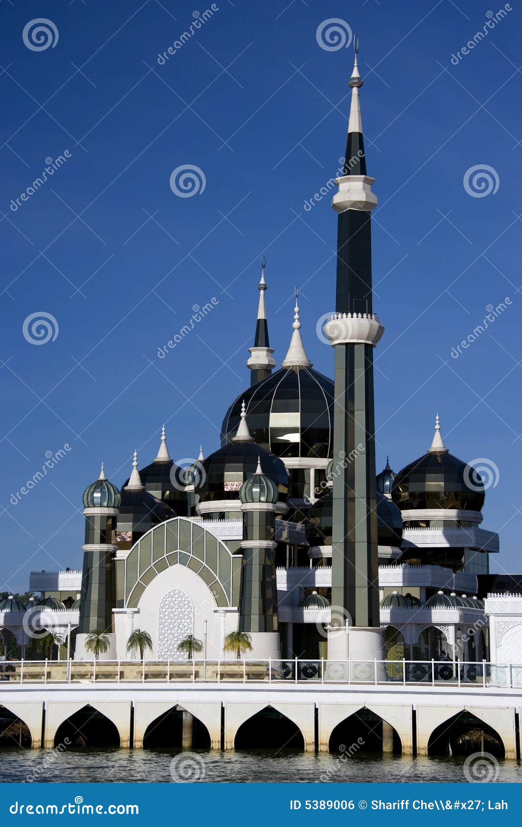 Crystal Mosque stock photo. Image of minarets, moslem - 5389006