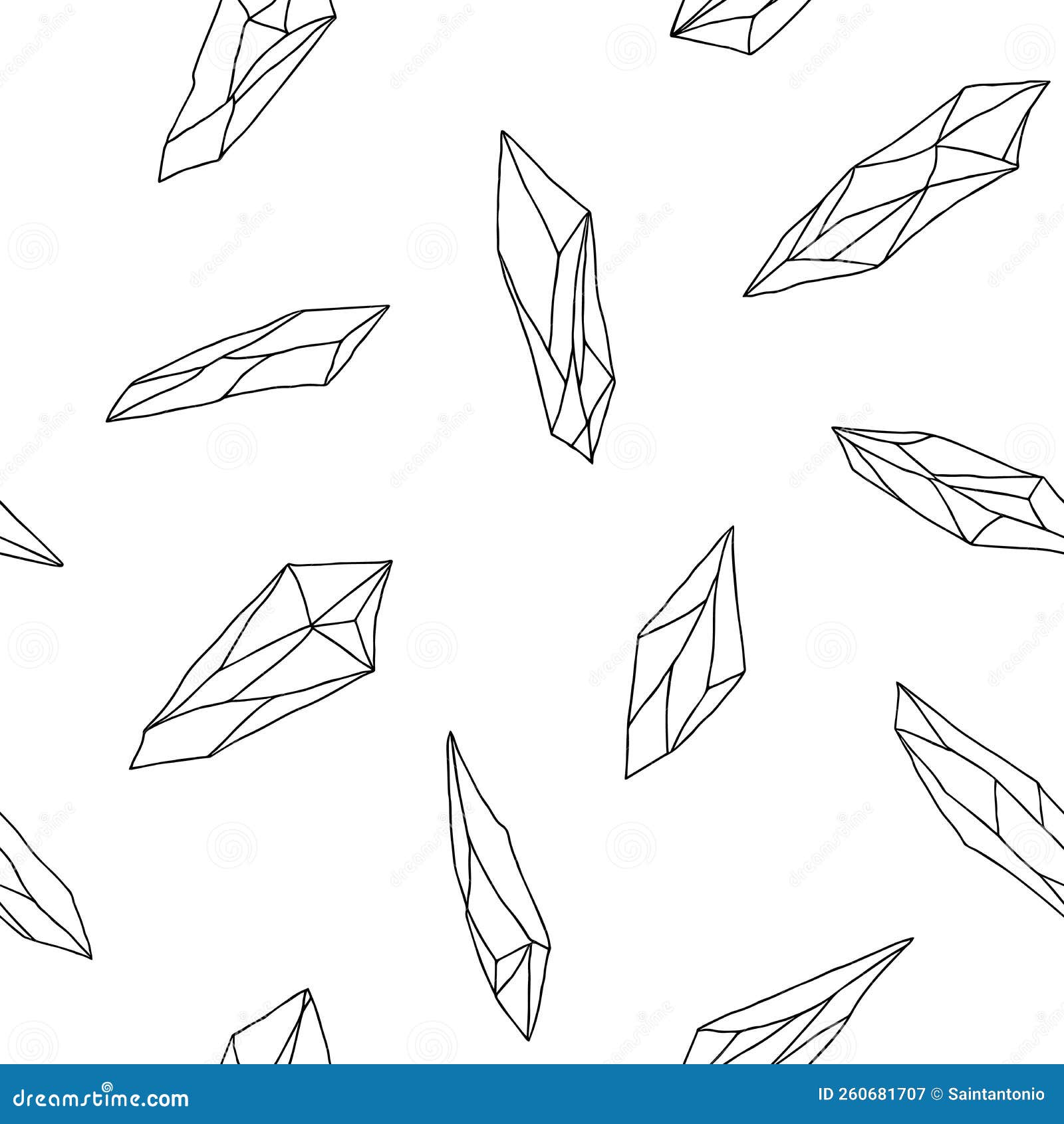 Crystal or Natural Mineral Seamless Pattern. Vector Illustration Stock ...