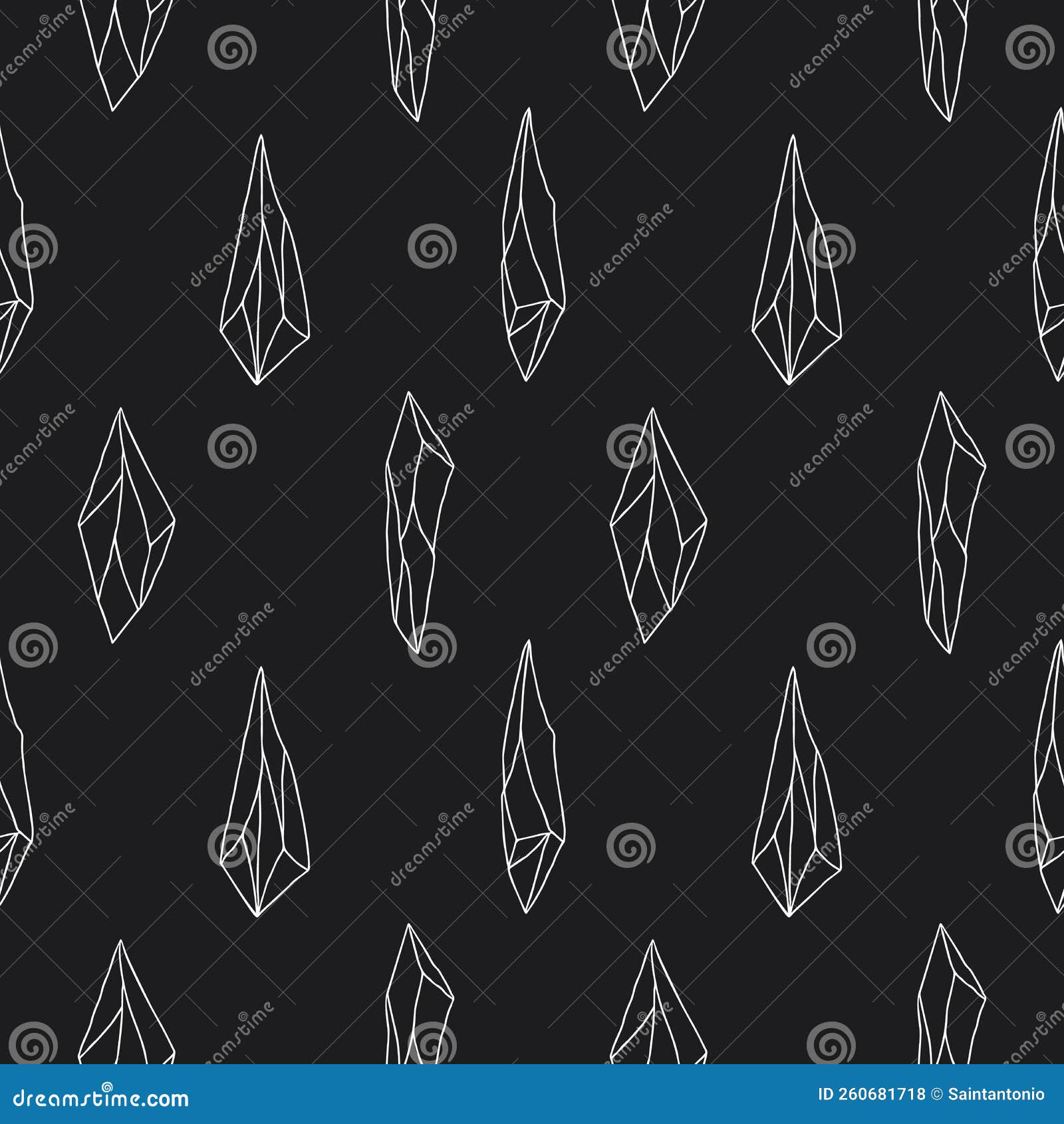 Crystal or Natural Mineral Seamless Pattern. Vector Illustration Stock ...
