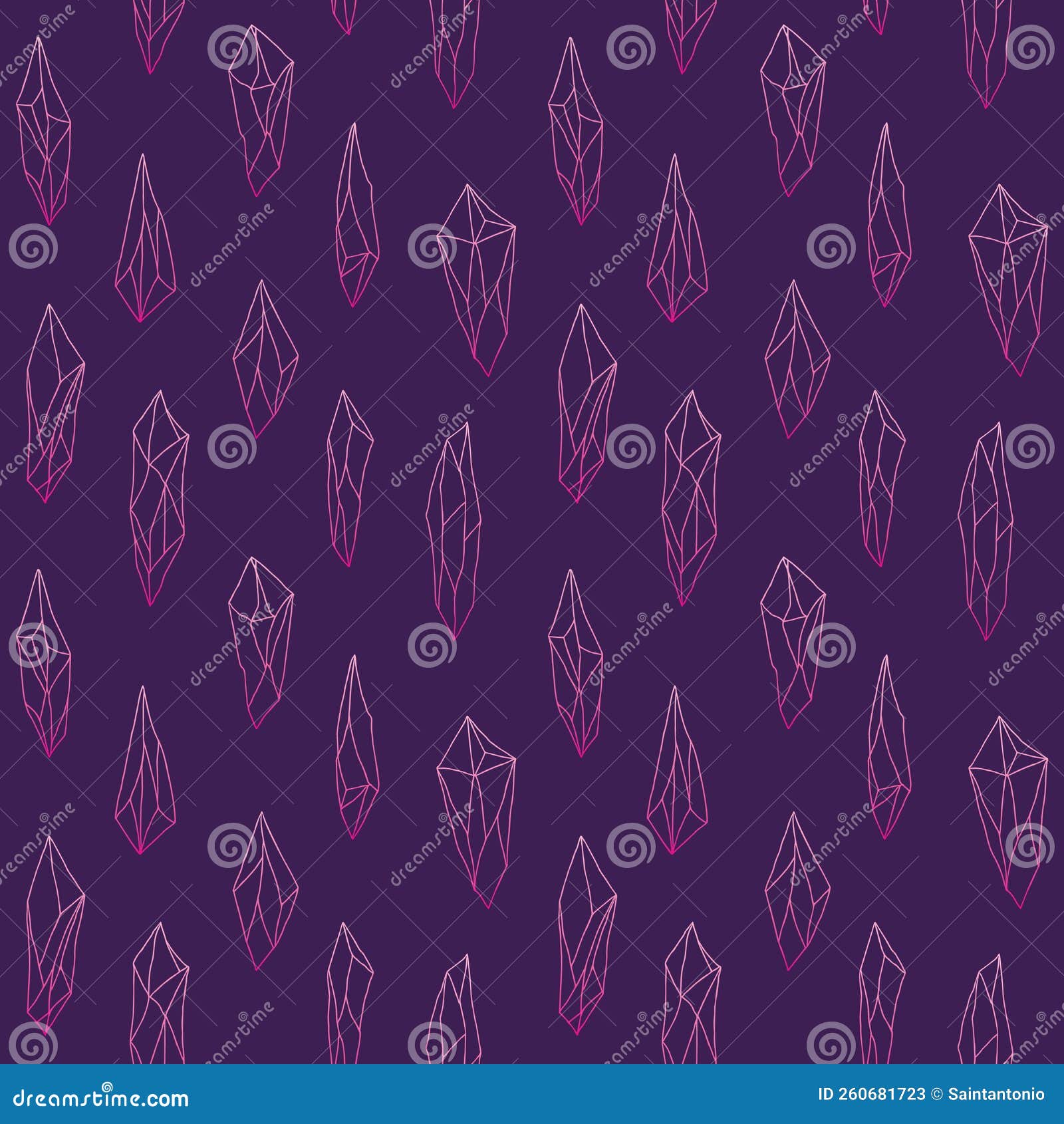 Crystal or Natural Mineral Seamless Pattern. Vector Illustration Stock ...