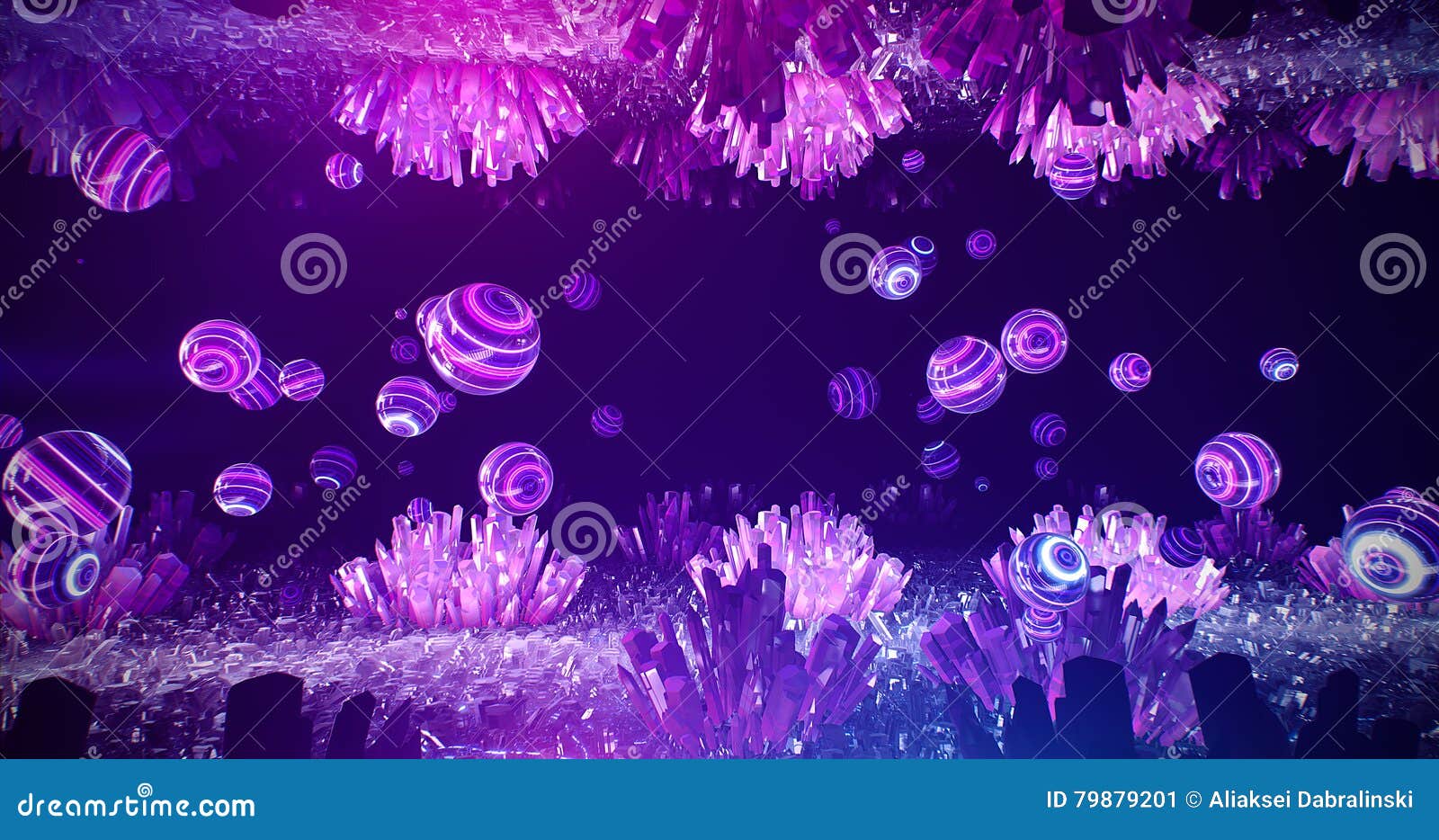 Crystal Neon Cave Abstract Background Stock Illustration - Illustration ...