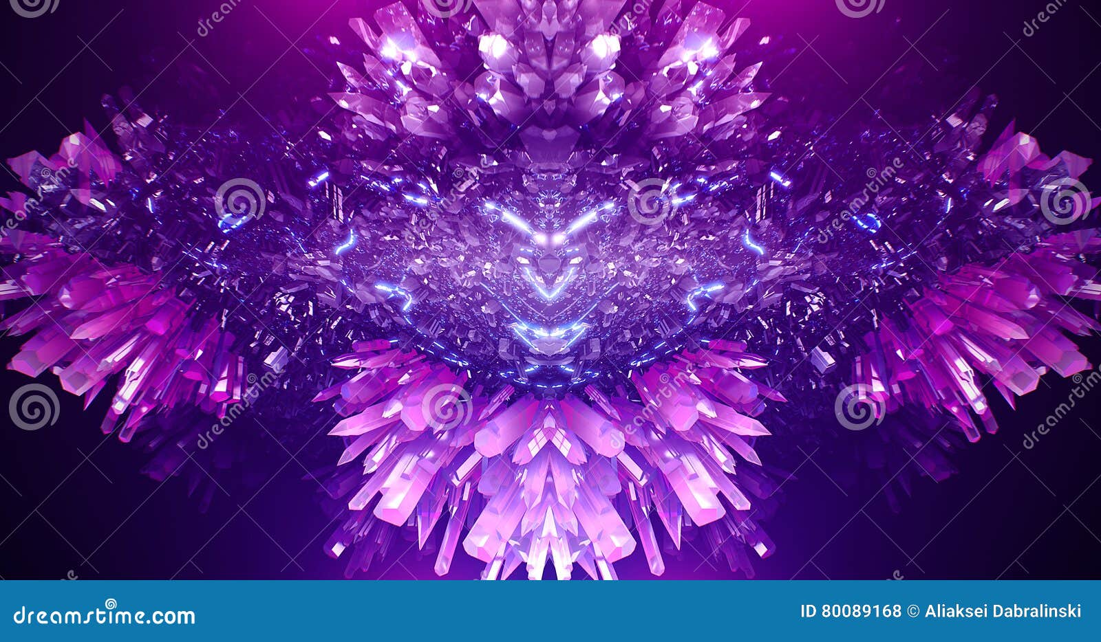 Crystal Neon Cave Abstract Background Stock Illustration - Illustration ...