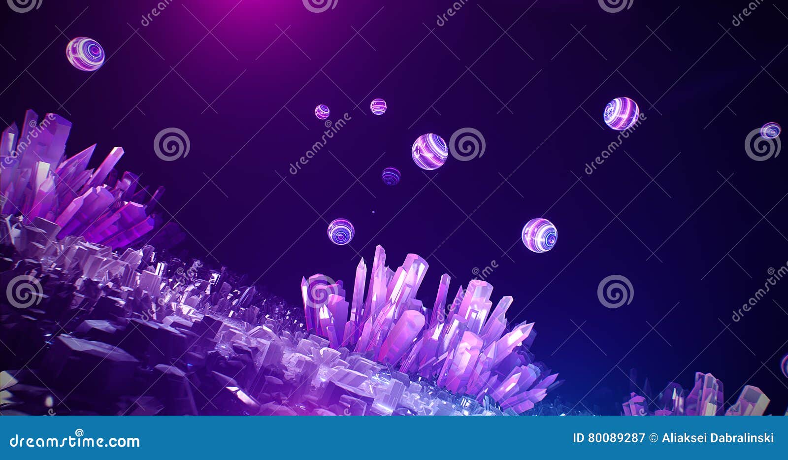 Crystal Neon Cave Abstract Background Stock Illustration - Illustration ...