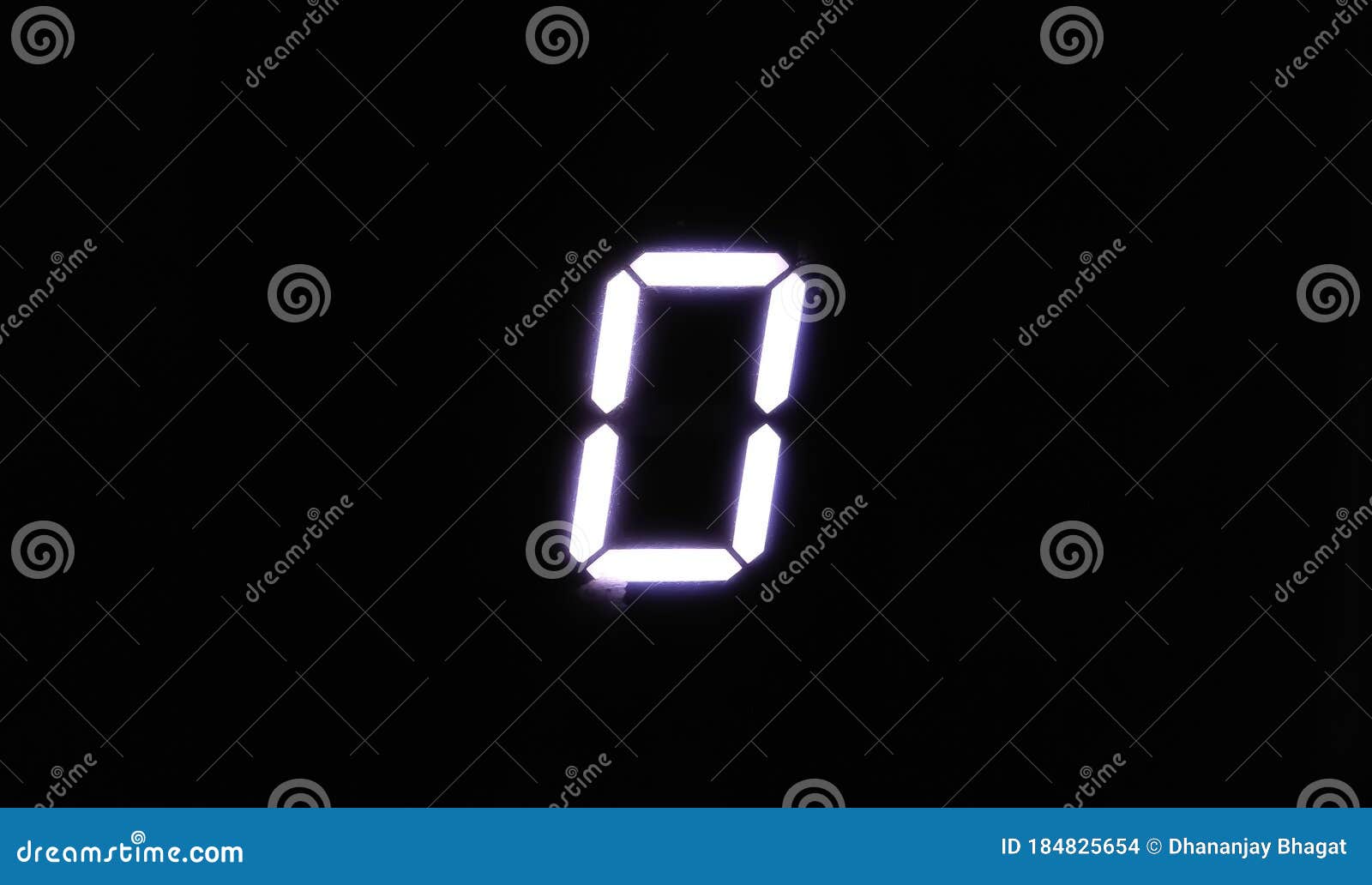 Crystal Number Zero Isolated on Black Background. Stock Photo - Image ...