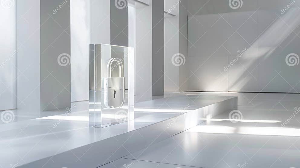 Crystal Padlock Symbolizing Cybersecurity Concept Stock Illustration ...