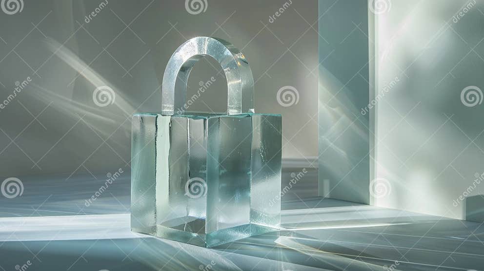Crystal Padlock Symbolizing Cybersecurity Concept Stock Image - Image of secure, protection ...