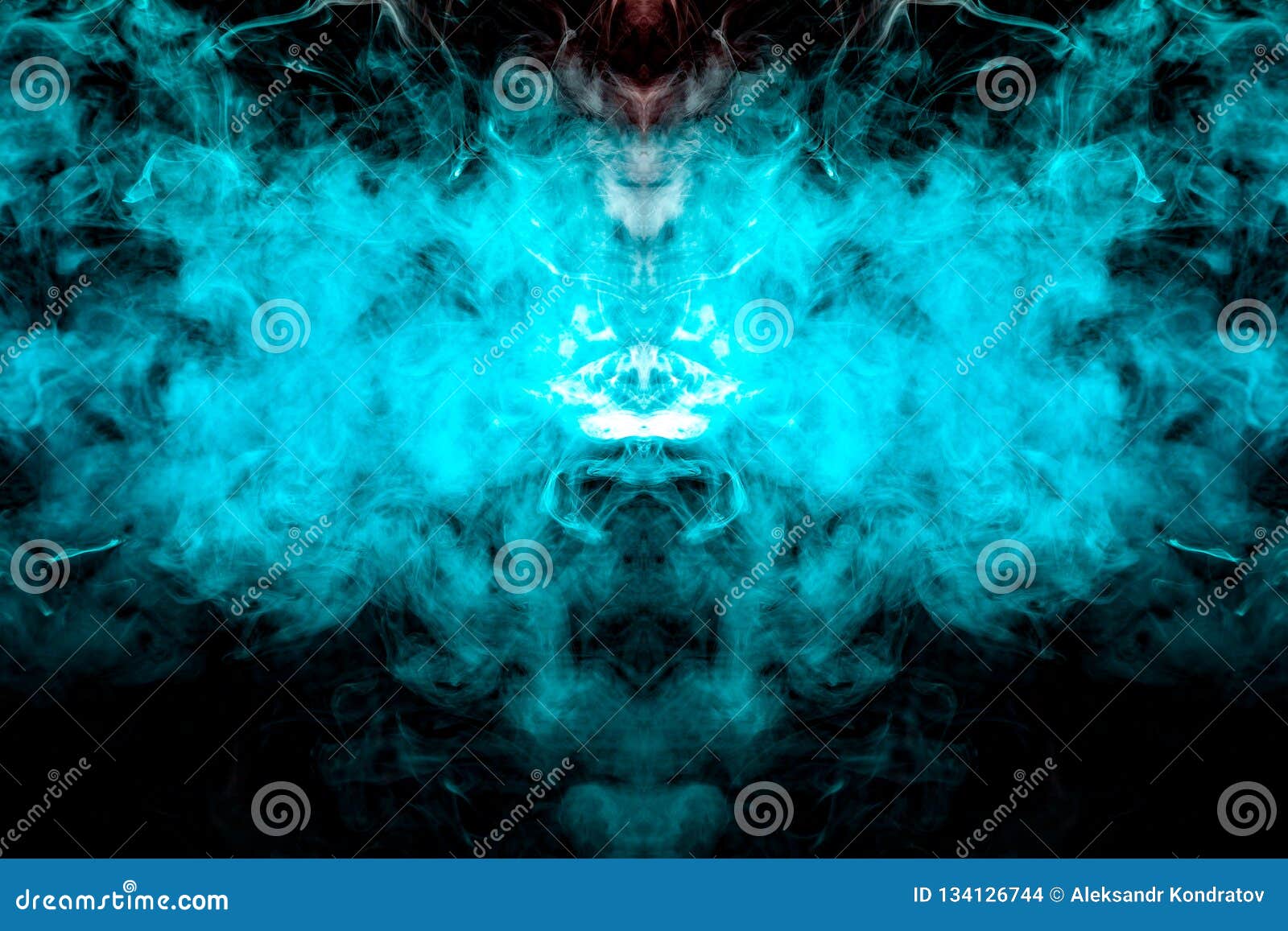 Crystal Pattern Using Light, Colored Lights of Blue Color and Billowing ...