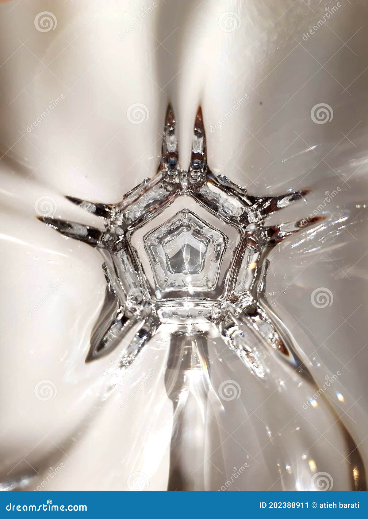 Crystal pentagon on white stock image. Image of glass - 202388911