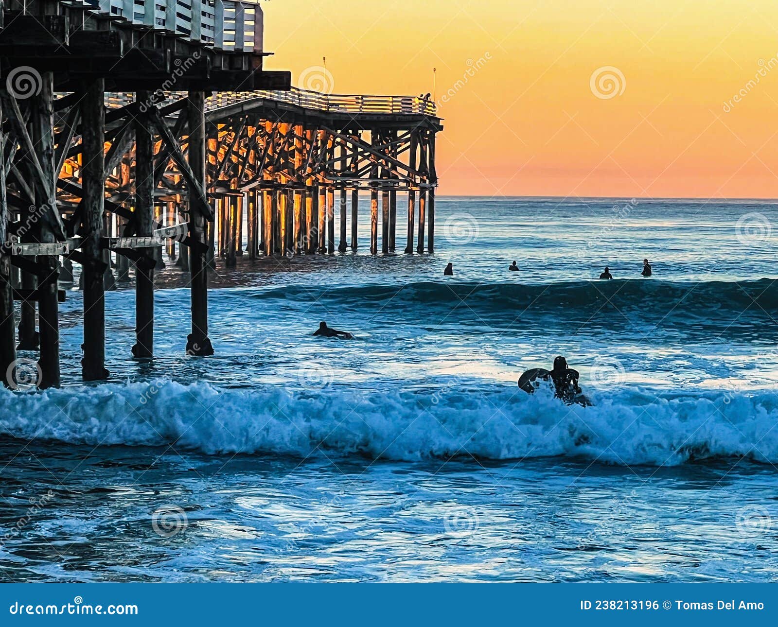 Crystal pier, san diego stock photo. Image of clouds - 238213196