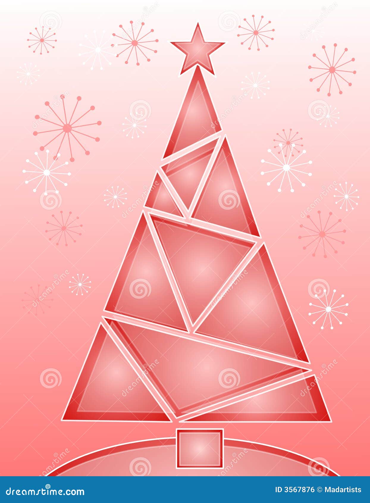 Crystal Pink Christmas Tree Stock Illustration - Illustration of ...