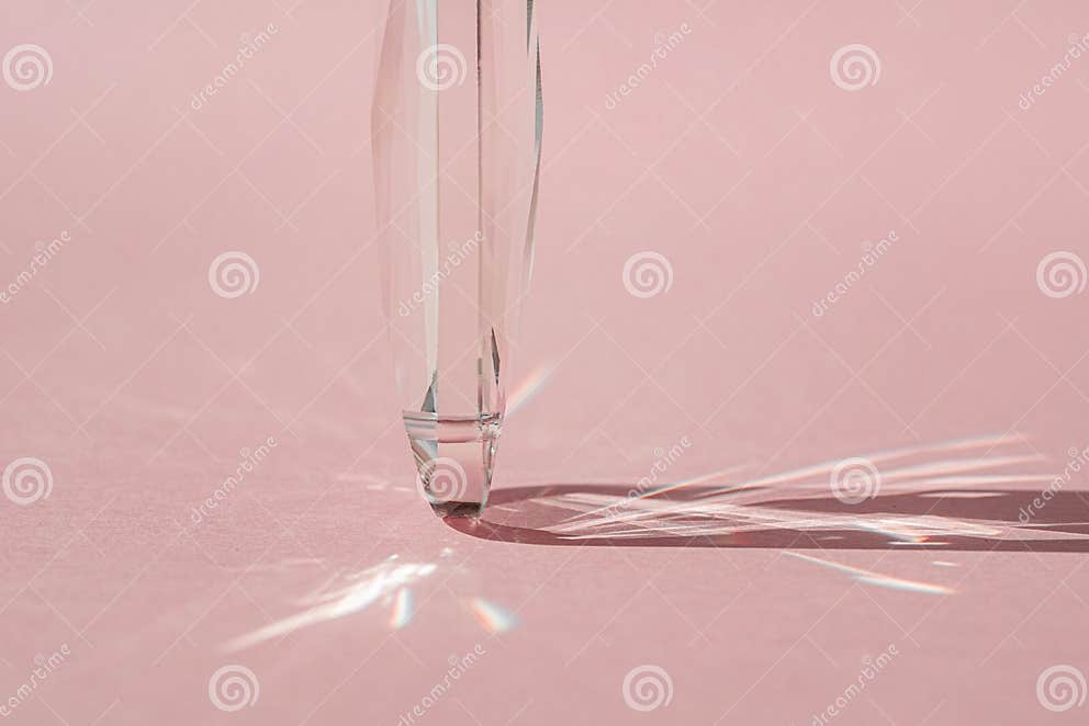 Crystal Prism with Light Diffraction of Spectrum Colours and Reflection ...