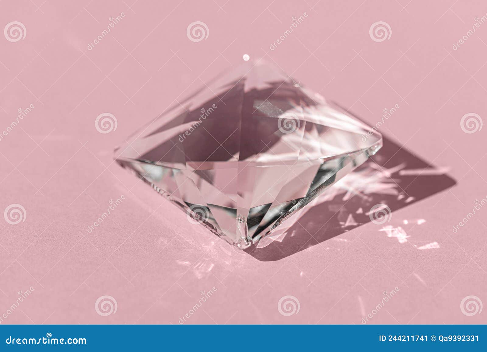 Crystal Prism with Light Diffraction of Spectrum Colours and Reflection ...