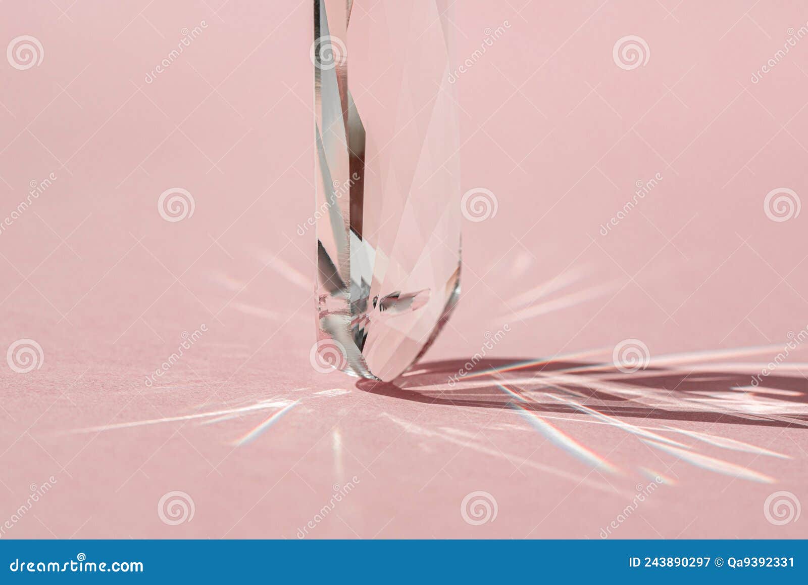 Crystal Prism With Light Diffraction Of Spectrum Colours And Reflection ...
