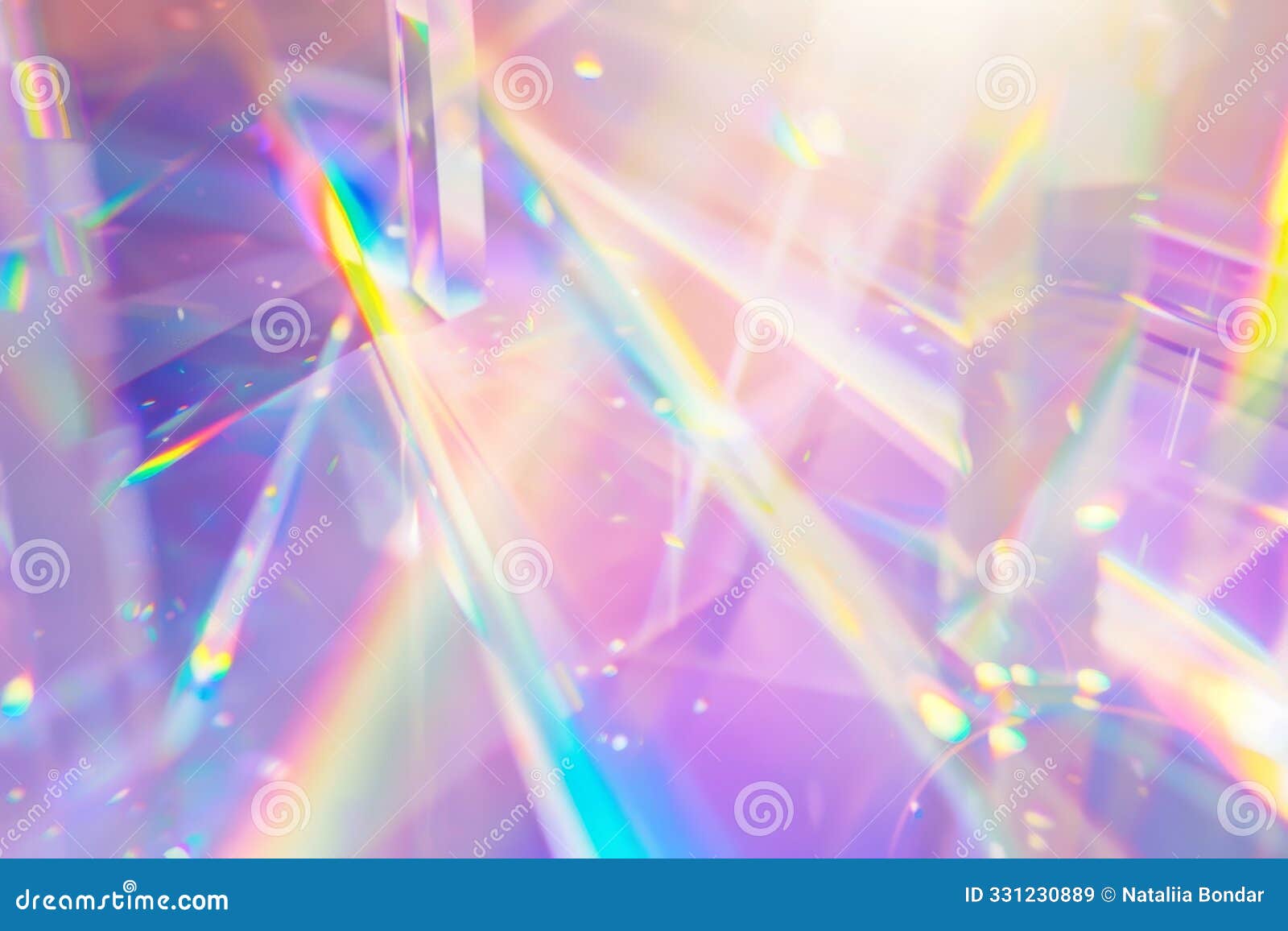 Crystal Prism Reflection with Iridescent Rainbow Light Background Stock ...
