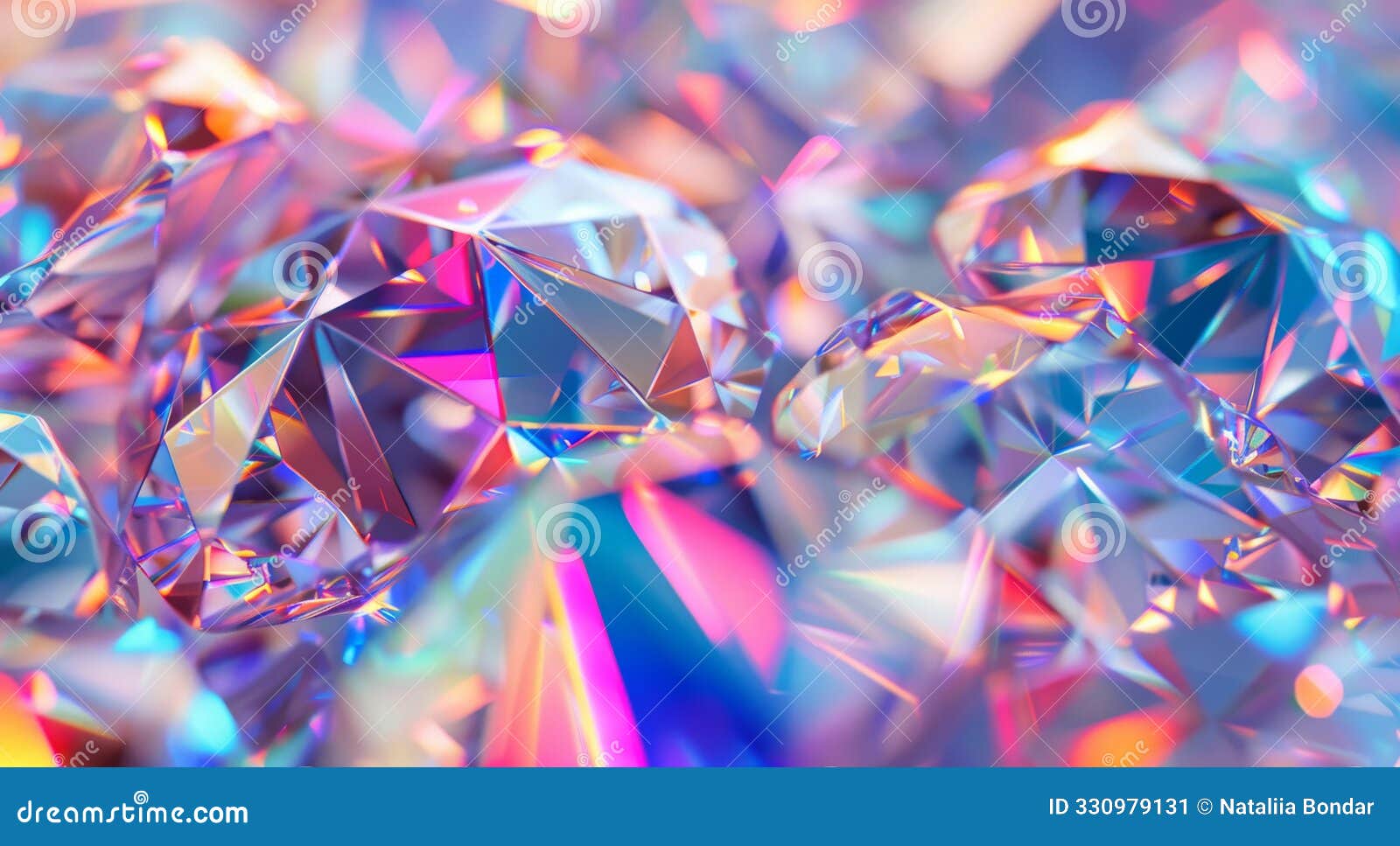 Crystal Refractions with Iridescent Holographic Effect. Shine Cut ...