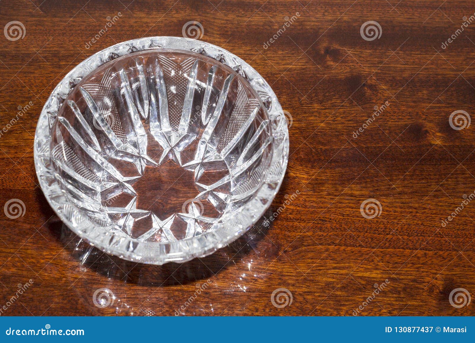 A Crystal Salad Bowl on a Table Stock Image - Image of decorative ...