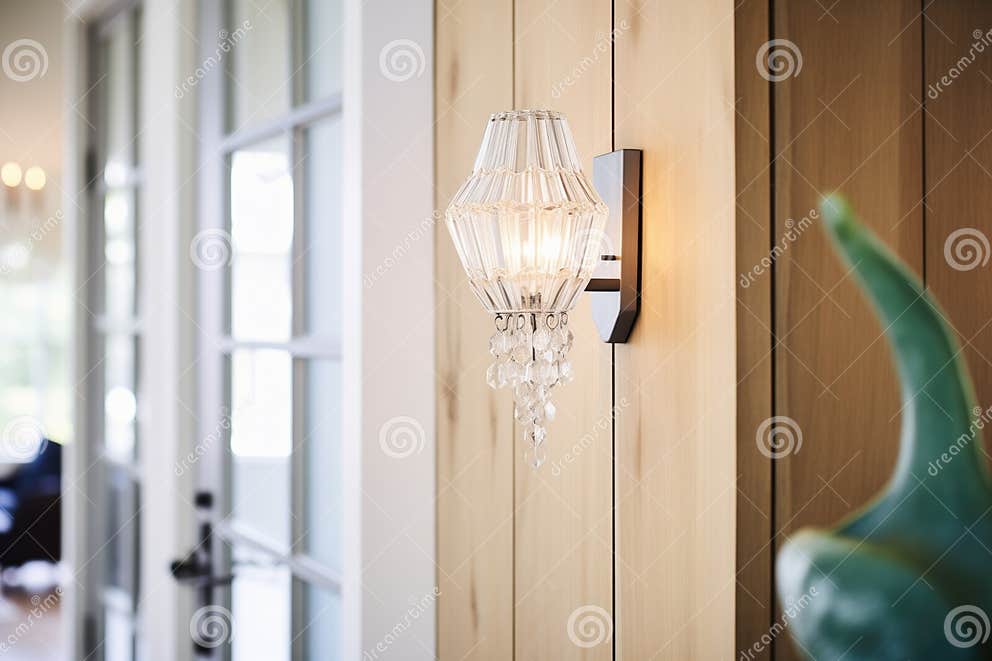 Crystal Sconce on a Wall in an Elegant Hallway Stock Image - Image of ...