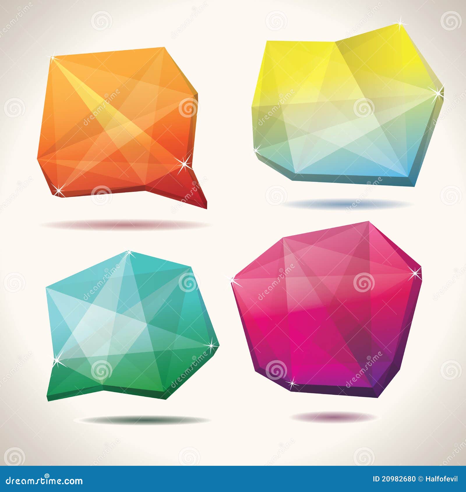 Crystal Shapes Vector Illustration | CartoonDealer.com #20982680