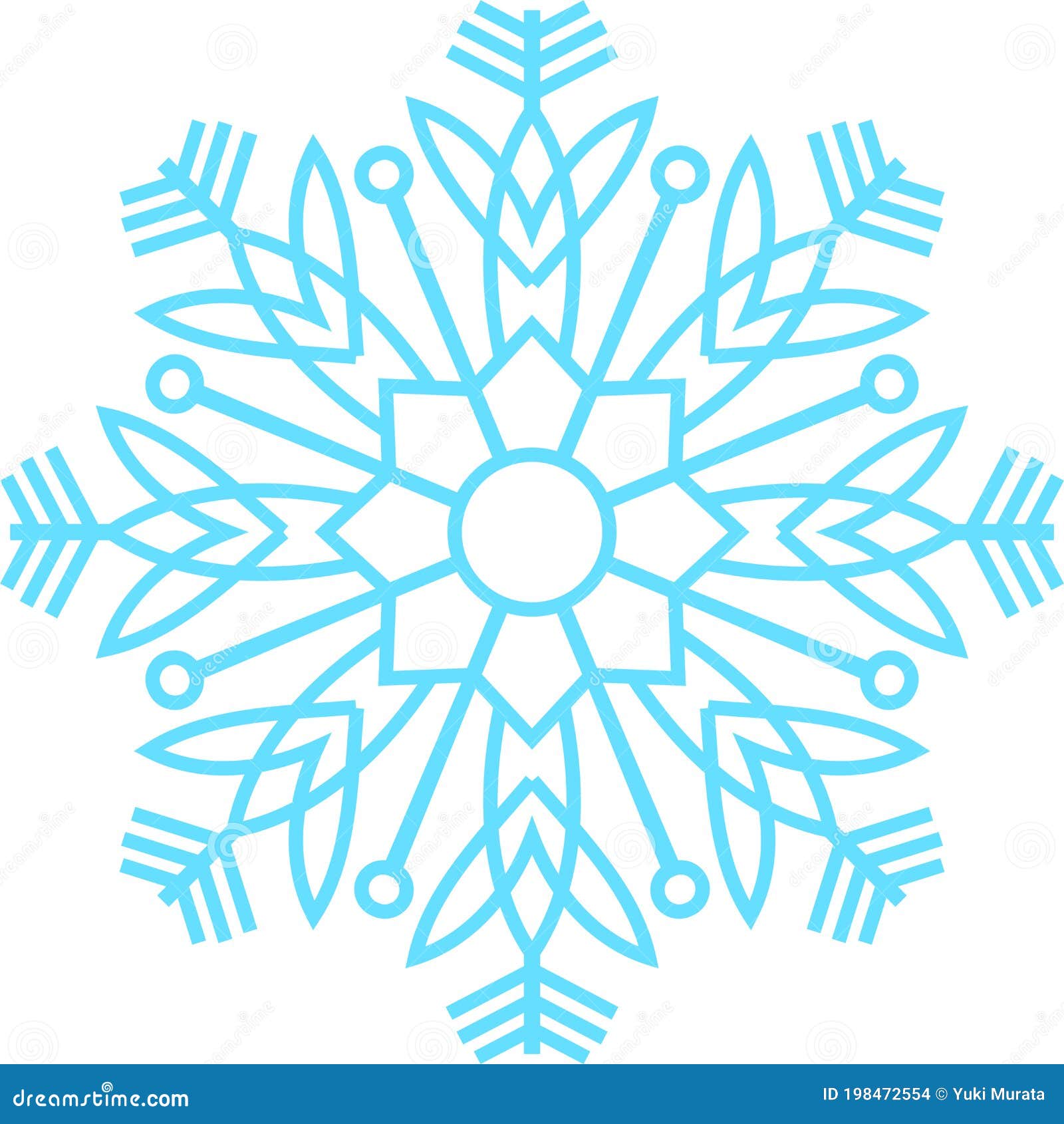 Crystal of snow stock vector. Illustration of crystal - 198472554