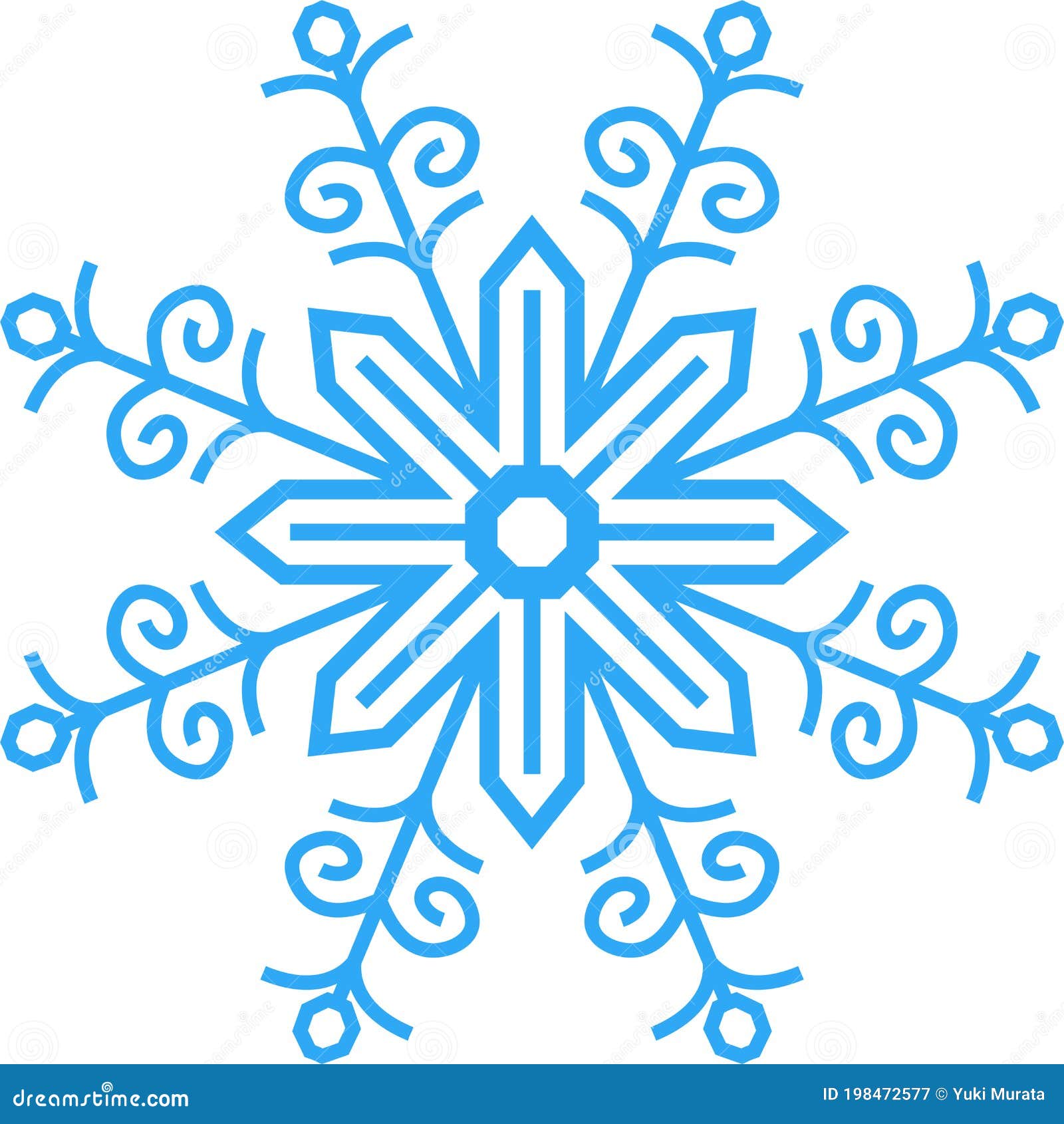 Crystal of snow stock vector. Illustration of tree, decoration - 198472577