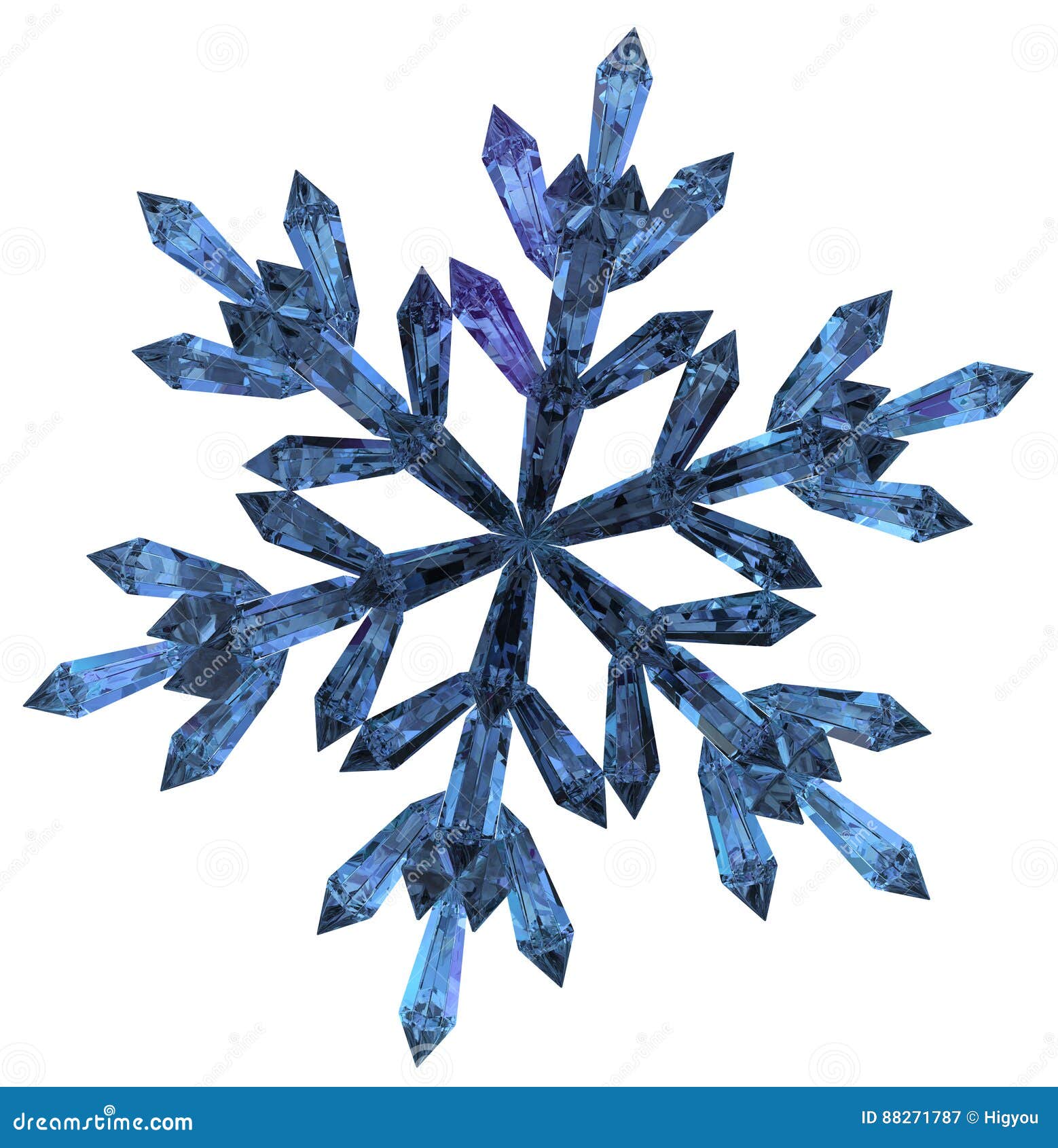 Crystal Snowflake Blue stock illustration. Illustration of glass - 88271787