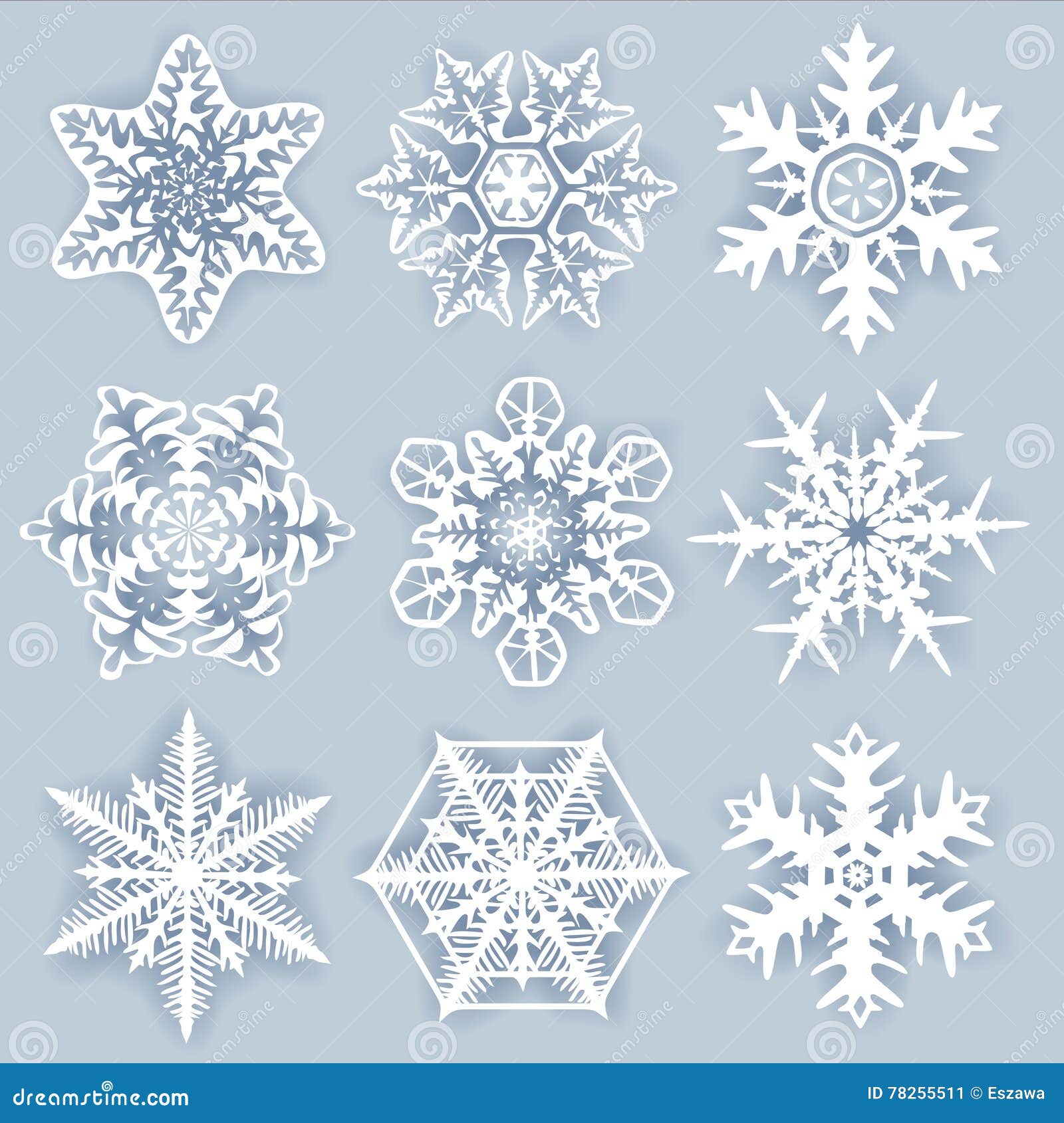 Crystal Snowflakes - Vector Set for Designers Stock Vector ...
