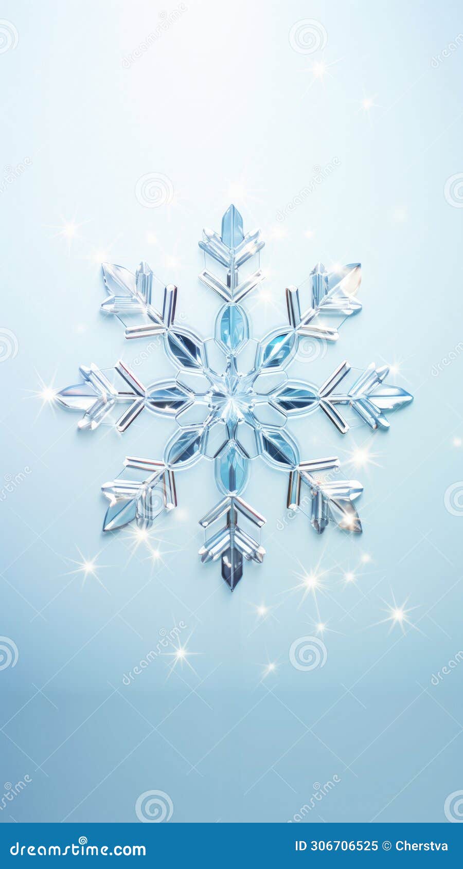 Crystal Sparkling Snowflake Winter Snow Star Pattern Design on Light ...