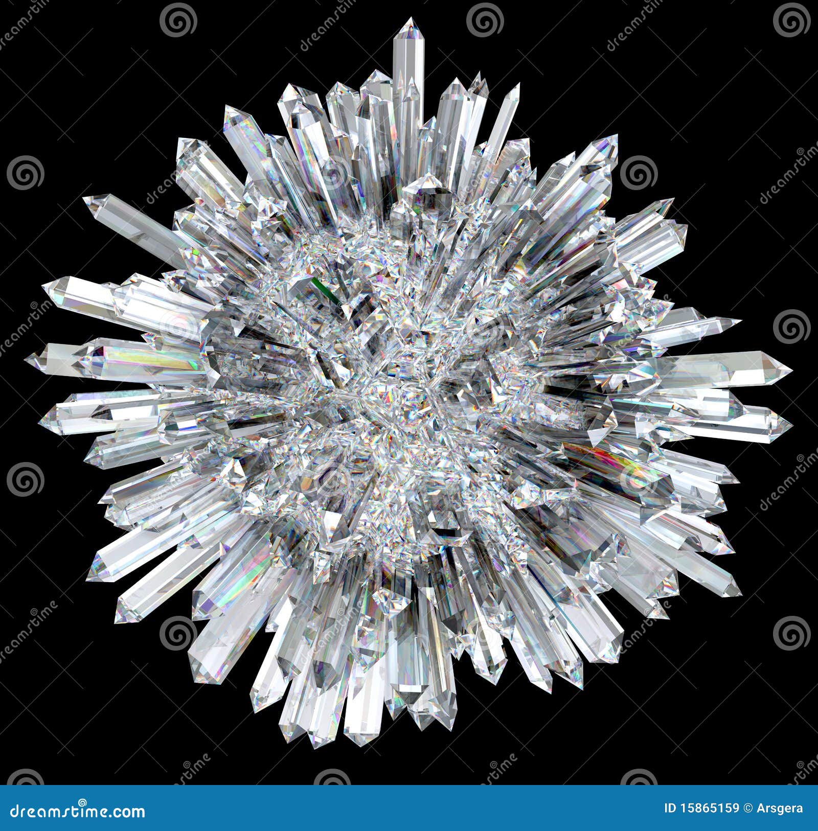Crystal Sphere with Acute Columns Stock Illustration - Illustration of ...