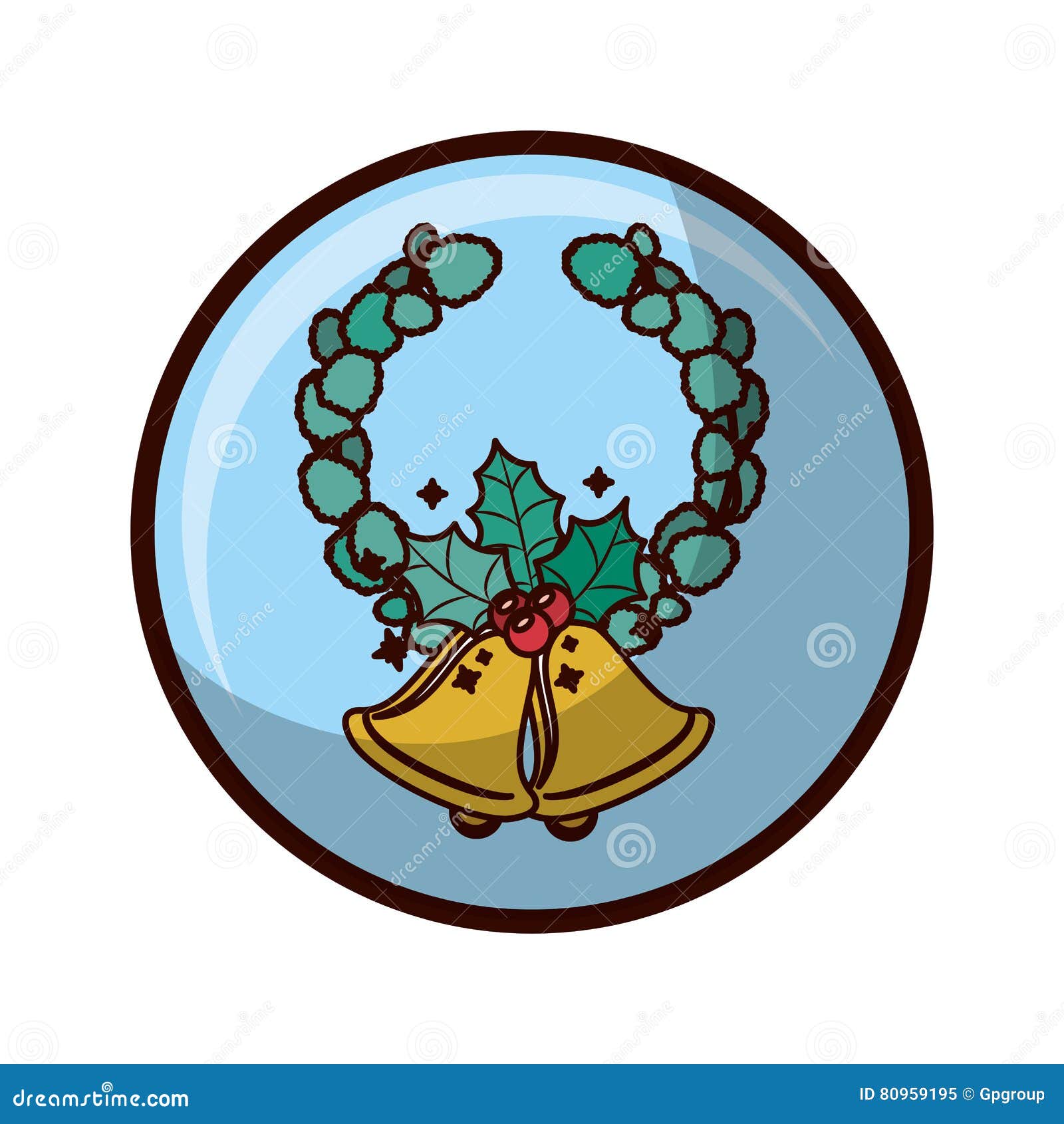 Crystal Sphere with Crown Ornament and Bell Stock Vector - Illustration ...