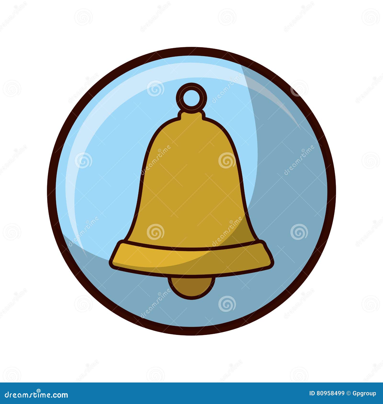 Crystal Sphere with Golden Bell Stock Vector - Illustration of church ...