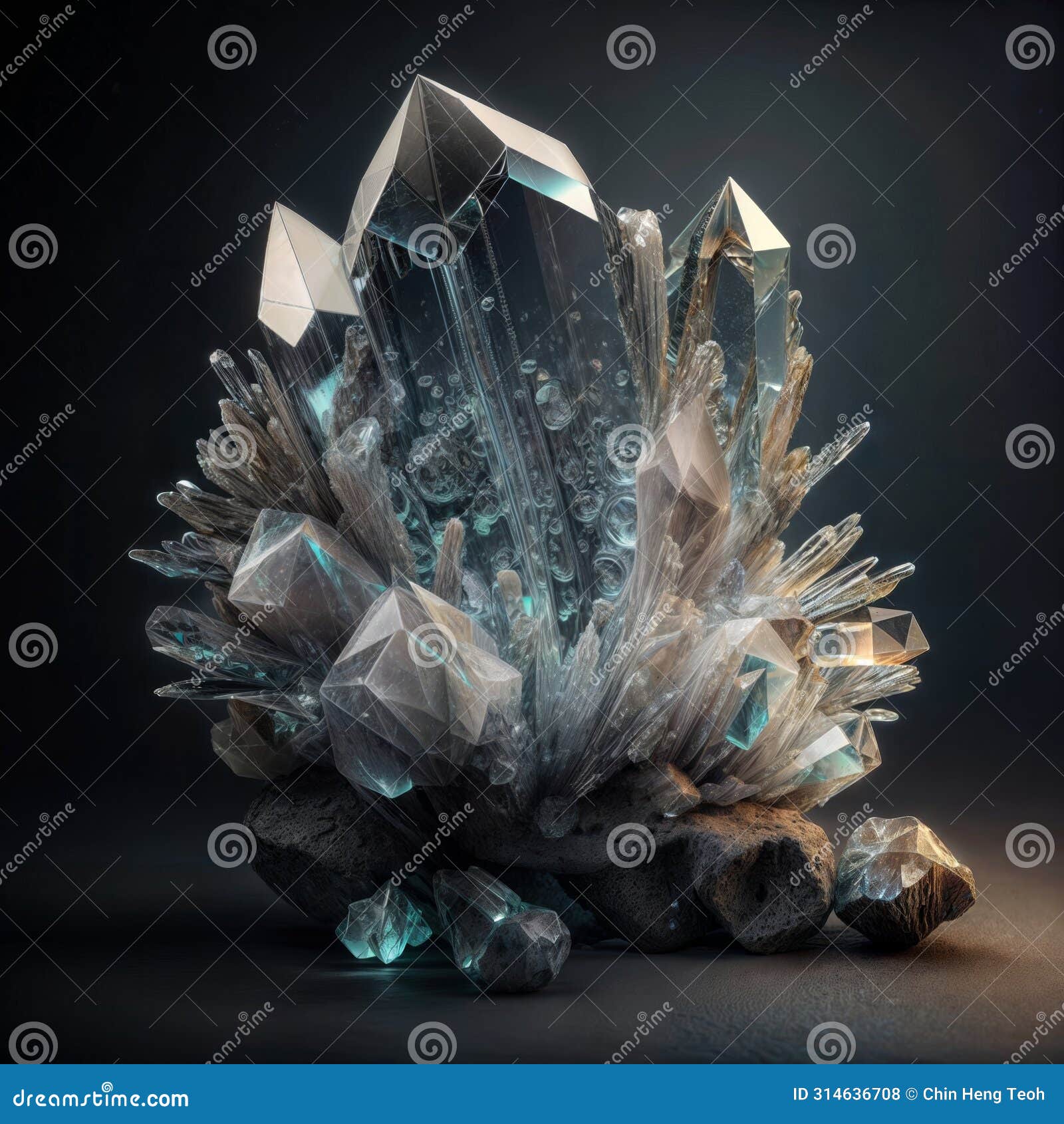 Crystal Stone on Black Background Stock Photo - Image of porcelain ...