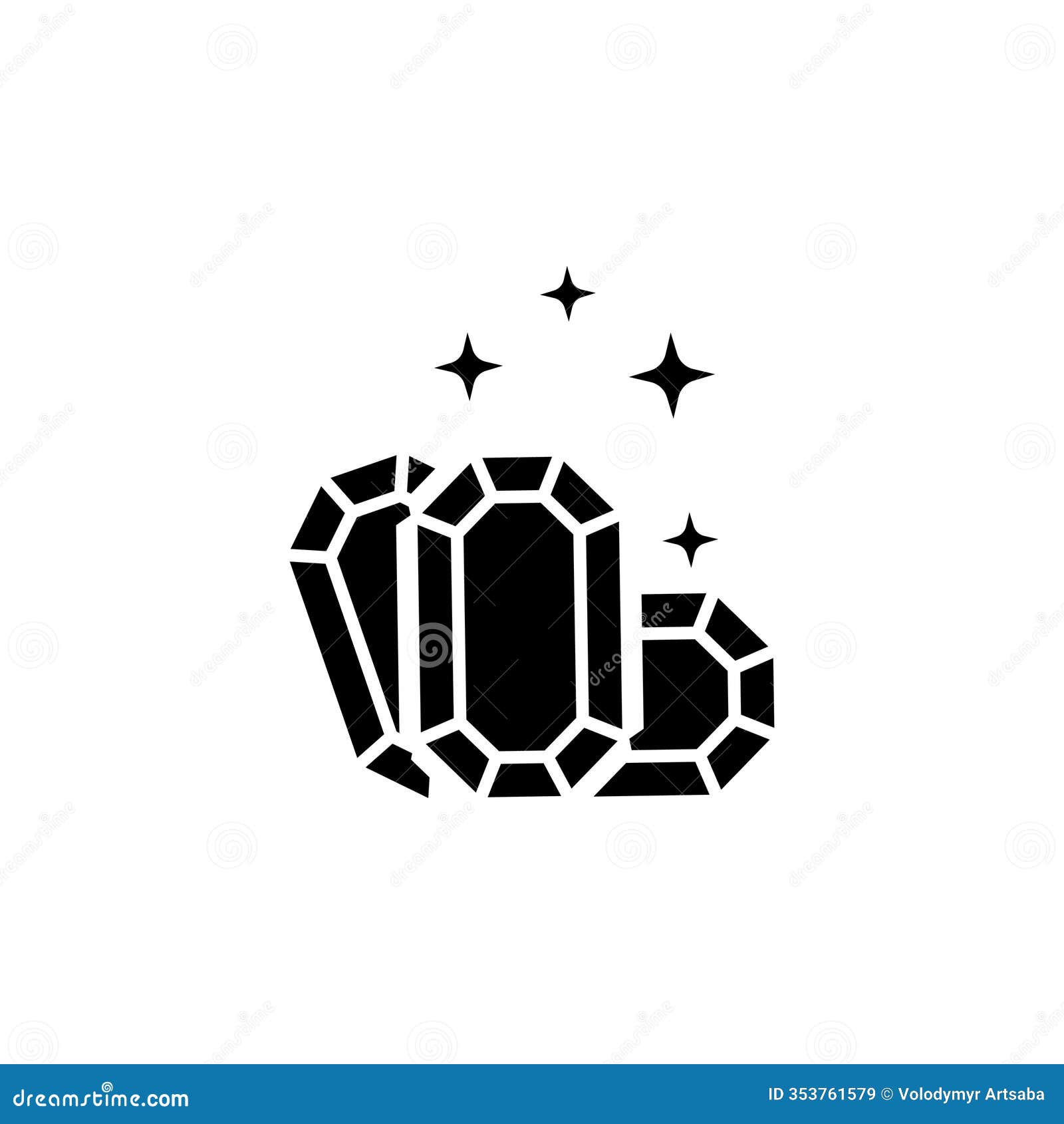Crystal Stone, Crystalline Gem, Gemstone Solid Flat Vector Icon ...