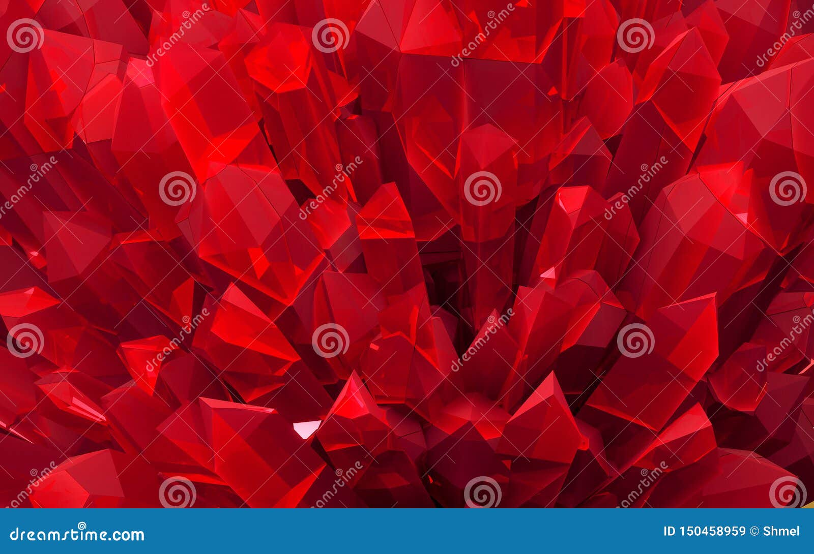 Crystal Stone Macro Mineral, Red Rough Crystals Stock Illustration ...