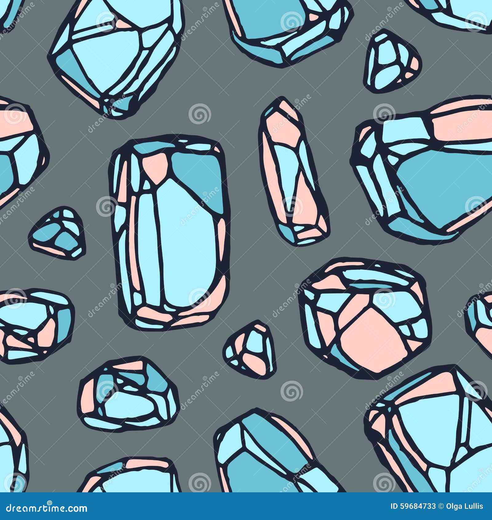 Crystal Stone Seamless Pattern Stock Vector - Illustration of nature ...