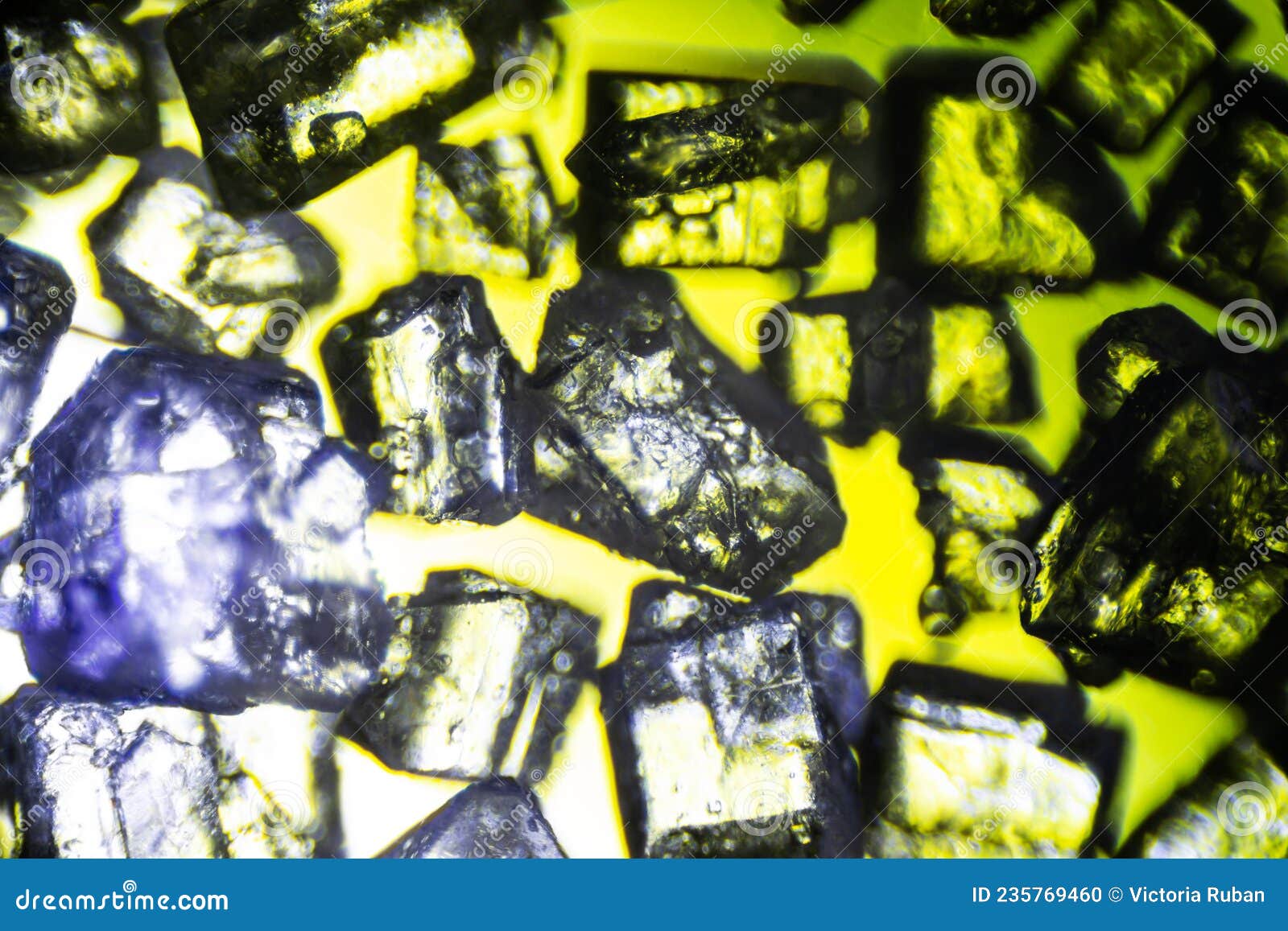 Crystal Sugar Close Up on Black Background Under the Light Microscope ...
