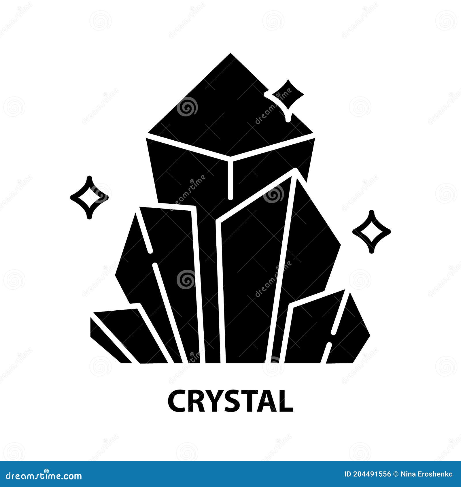 Crystal Symbol Icon, Black Vector Sign with Editable Strokes, Concept ...
