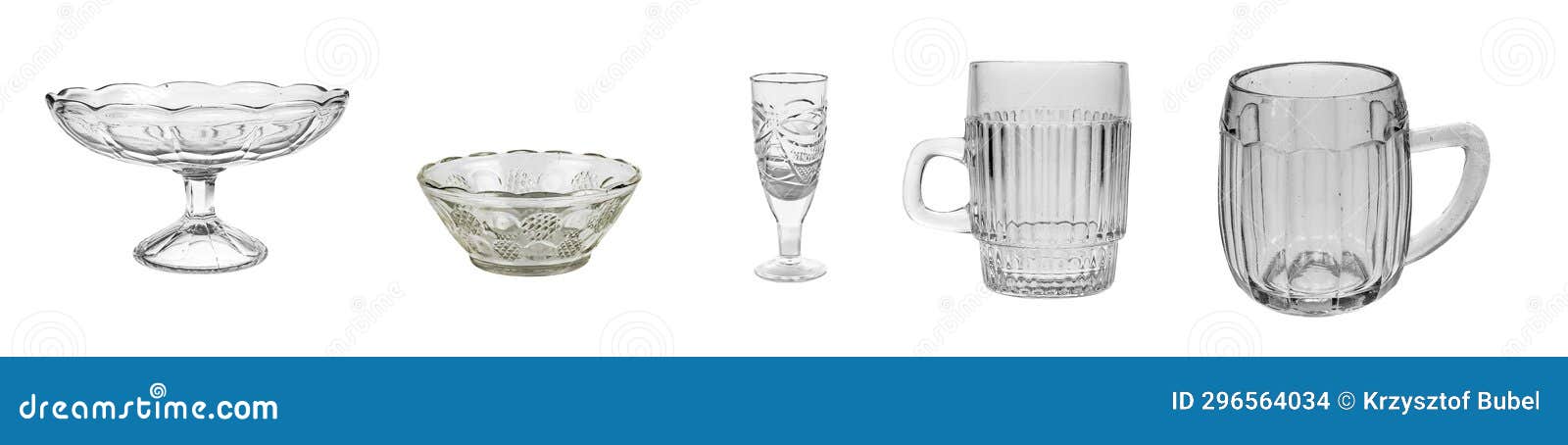 Crystal Tableware on White Isolated Background Stock Photo - Image of ...